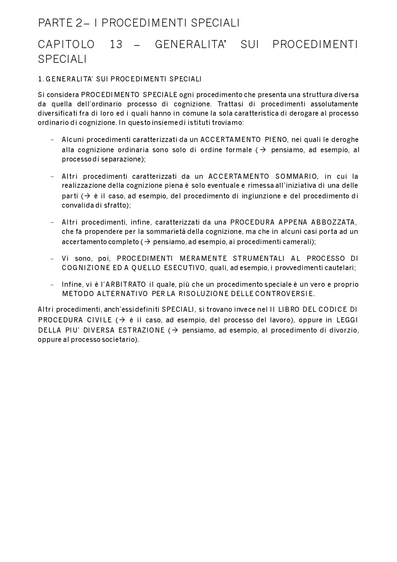 VOL 3 parte 2 - procedimenti speciali - Docsity