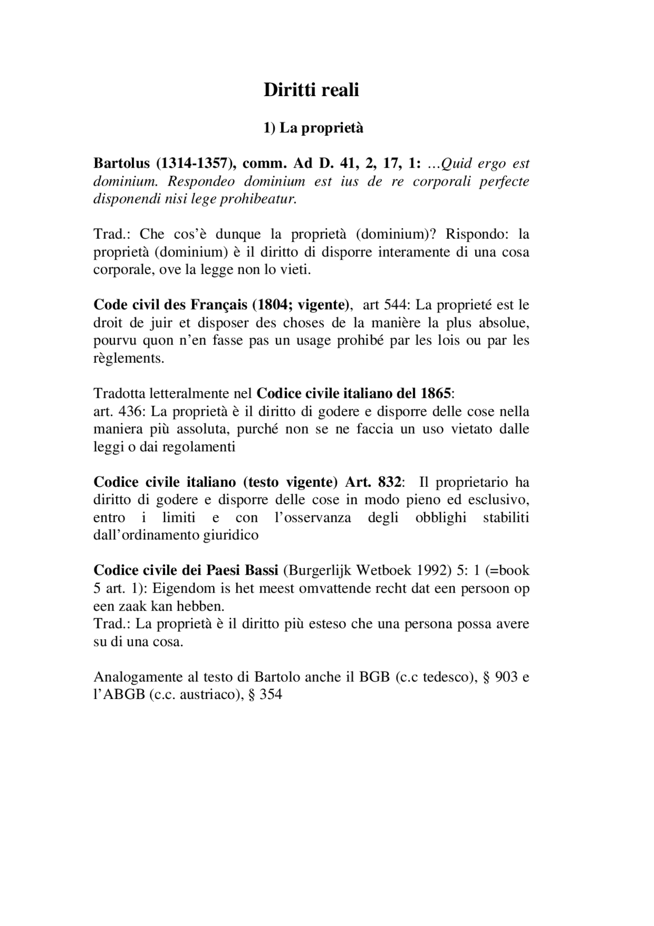 Diritti Reali La Proprietà Romano Docsity
