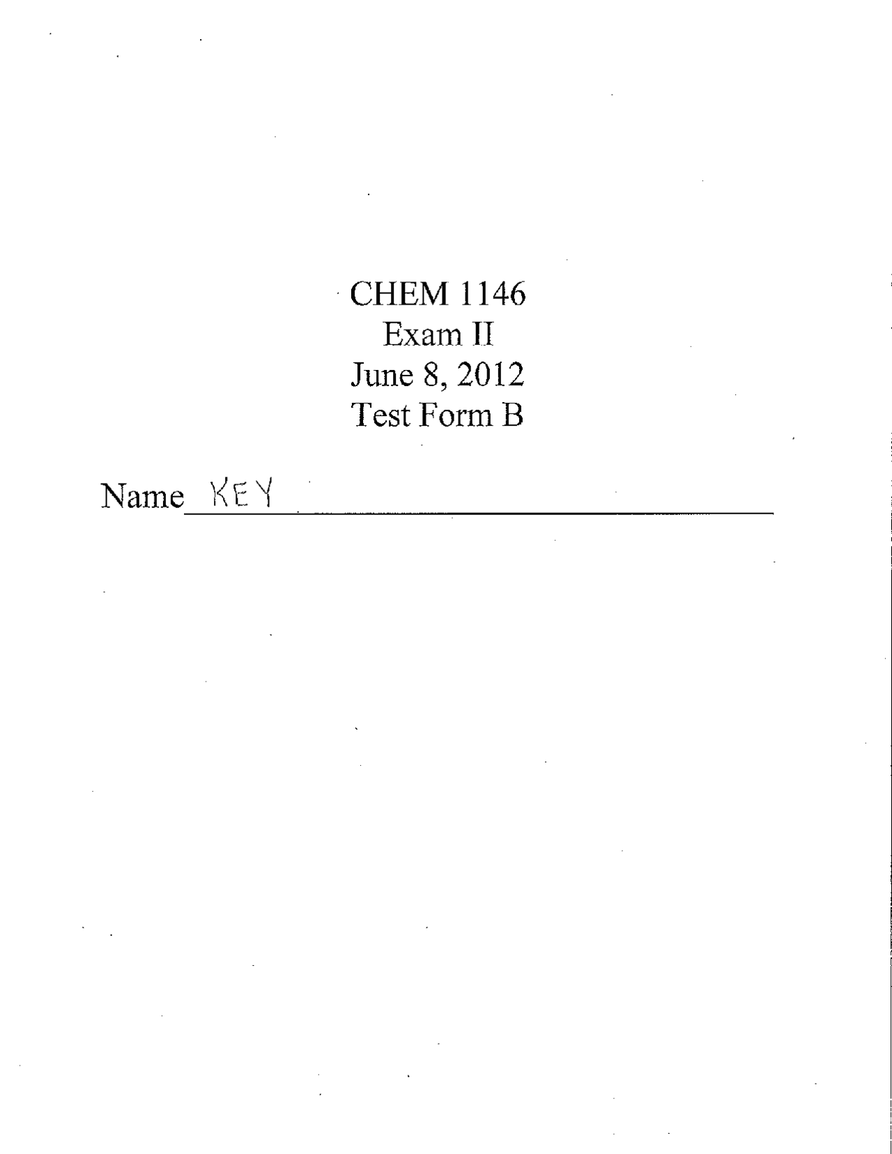 Solved Problems On Thermodynamics Exam Ii Chem 1146 Docsity