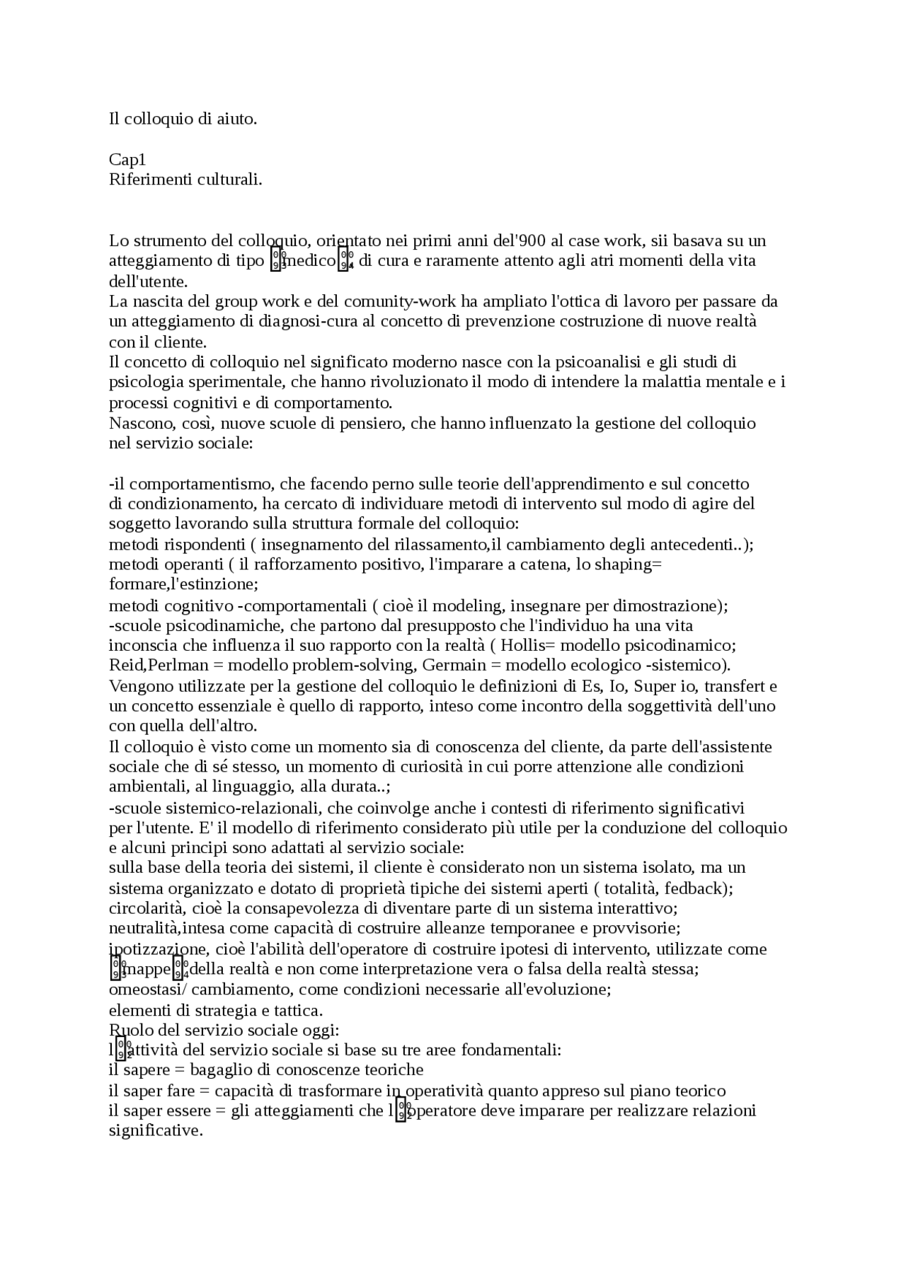 Riassunto Per Esame Di Metodi E Tecniche Del Servizio Sociale I Il