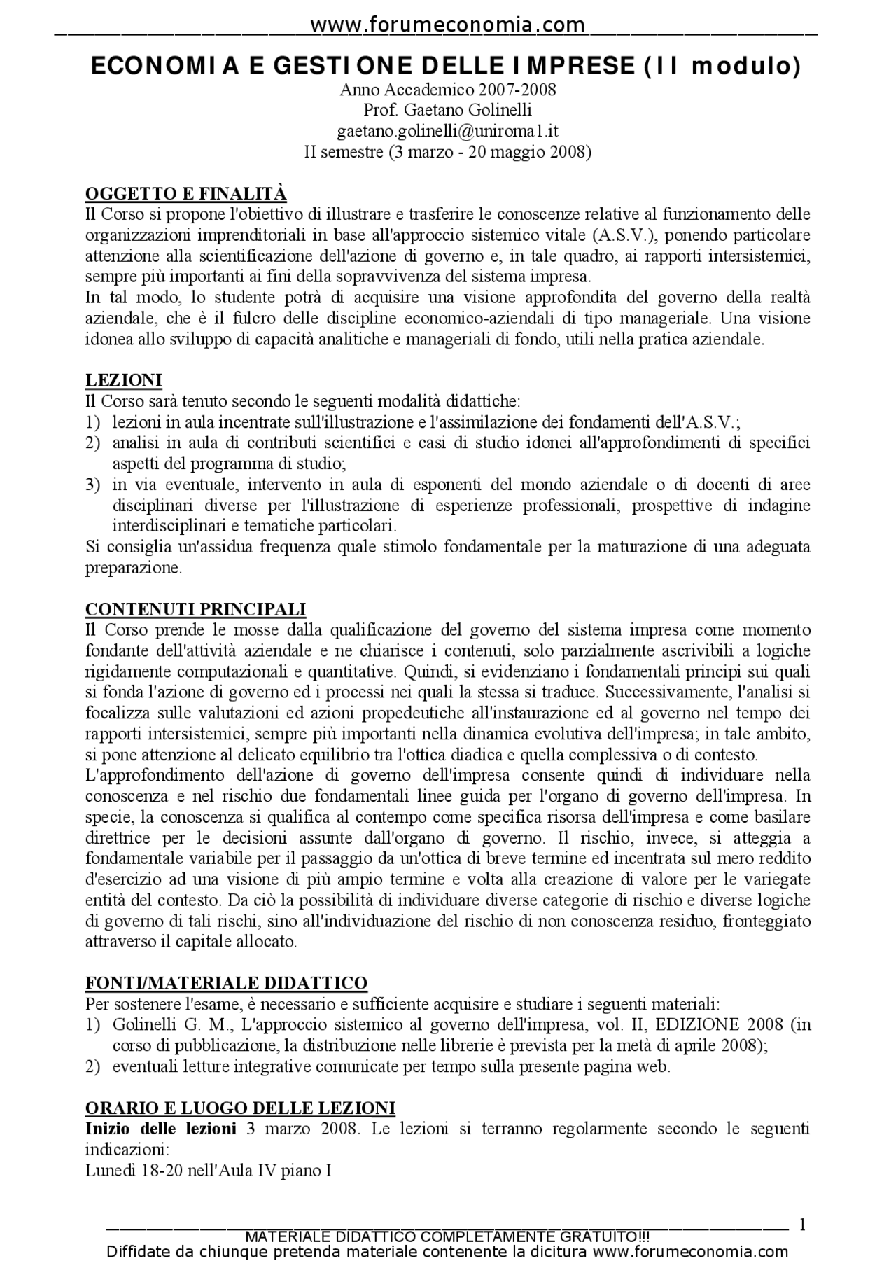 Economia E Gestione Delle Imprese Ii Rif Golinelli Vol 2 Docsity