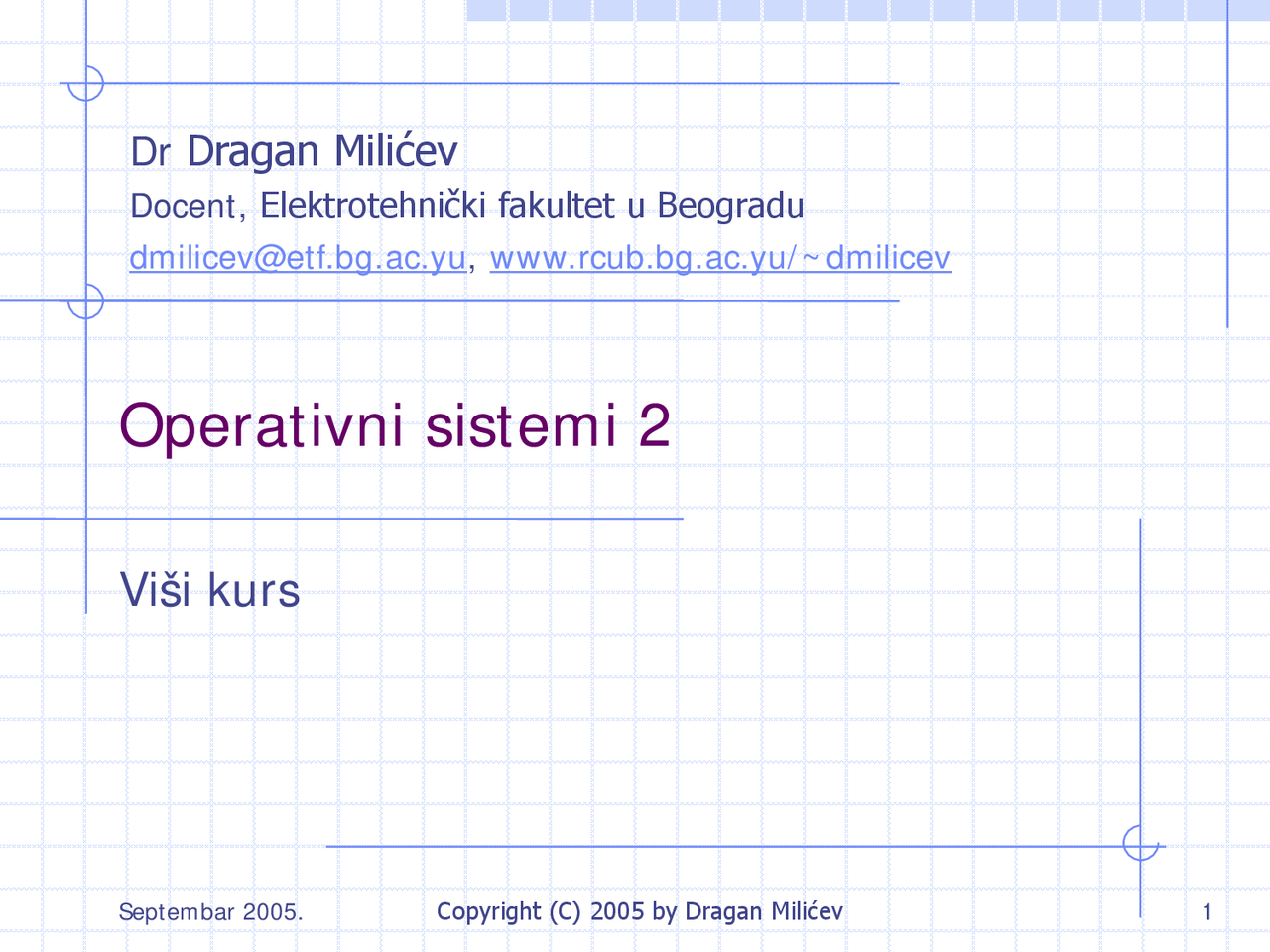 Operativni sistemi 2-Slajdovi-Elektrotehnicki fakultet Skripta 1.deo | Rezime' predlog ...