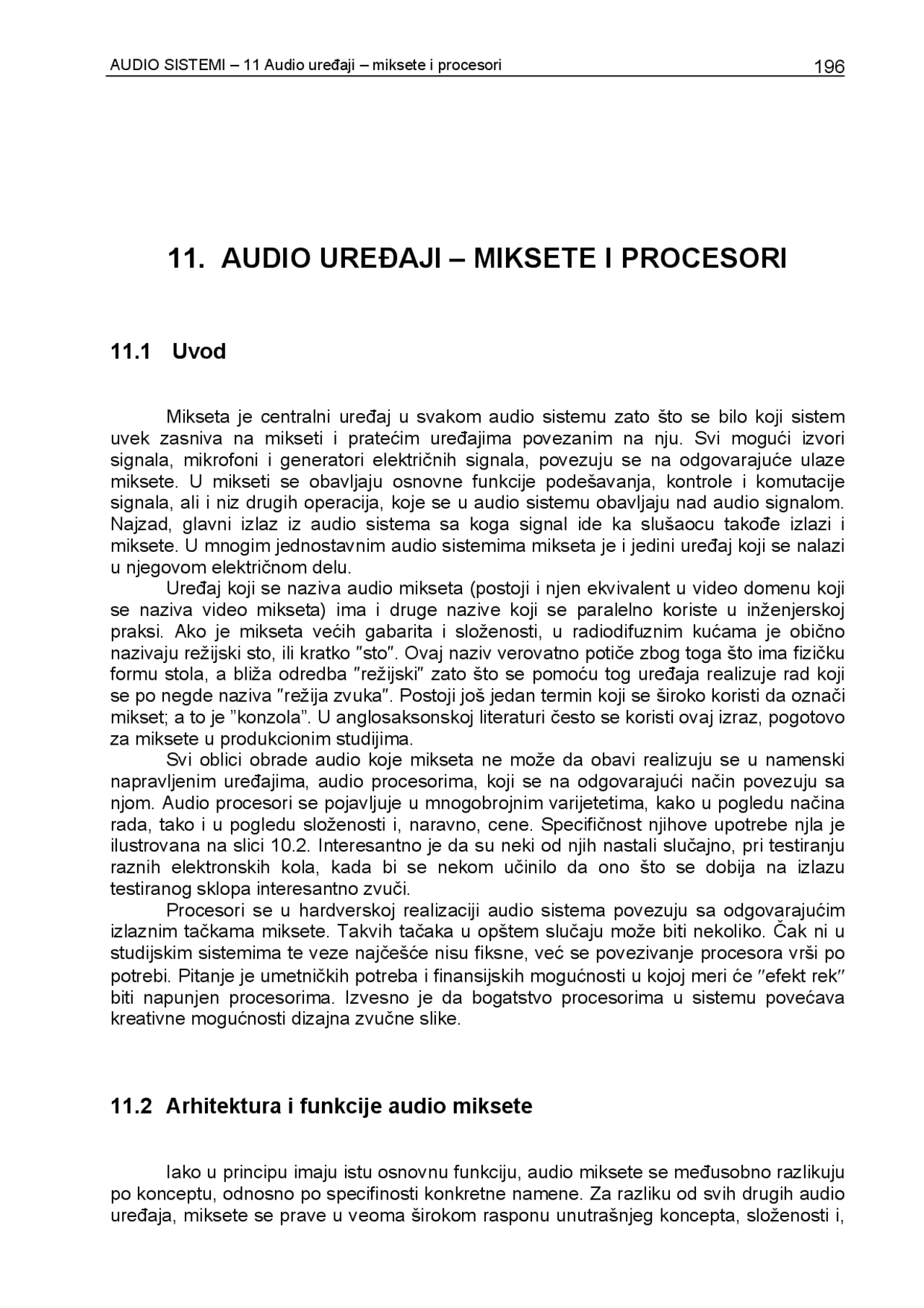 Audio uredjaji 2 miksete i procesori-Audio sistemi-Skripta-Elektrotehnicki fakultet | Rezime ...