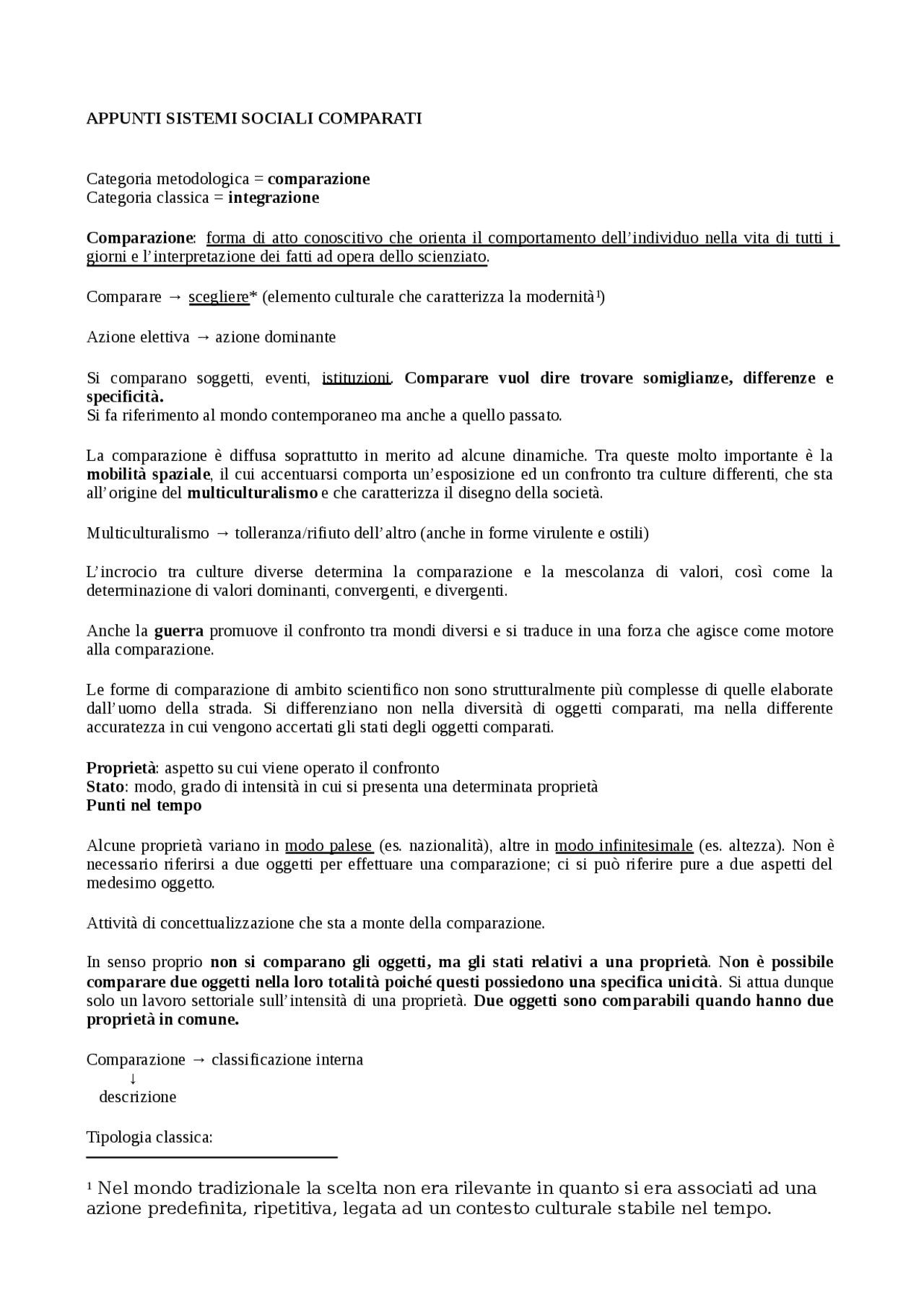 Appunti Sistemi Sociali Comparati Docsity