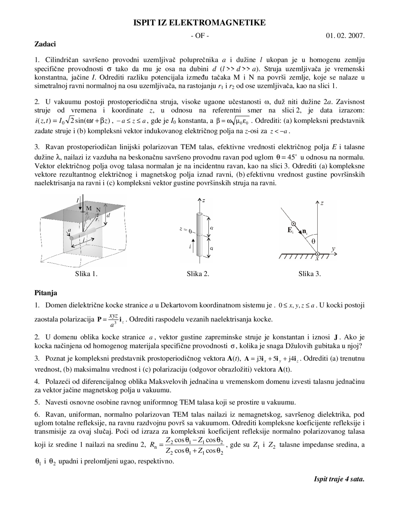 Ispiti-Elektromagnetika-Elektrotehnicki fakultet | Beleške' predlog Teorija elektromagnetnog ...