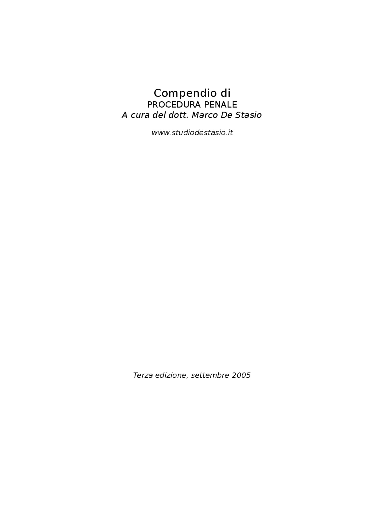 Compendio Di Procedura Penale Docsity