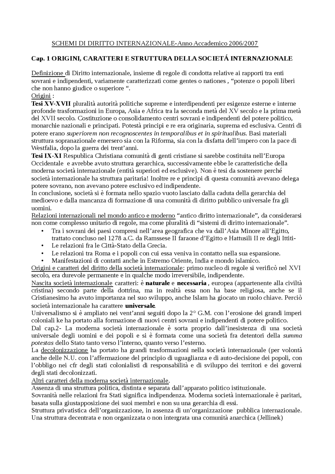 Schemi Di Diritto Internazionale Capp 1 7 Schemi E Mappe Concettuali