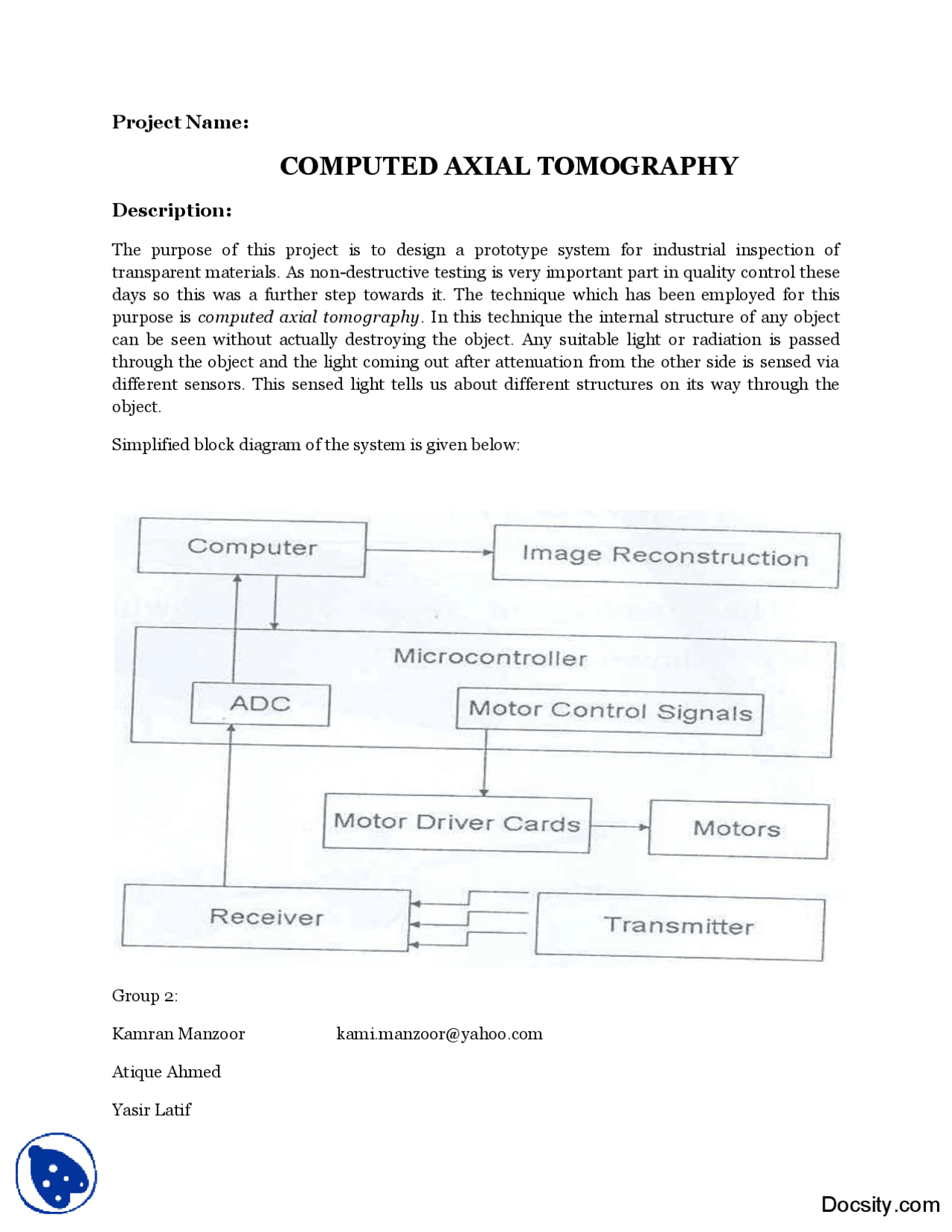 Computed Axial Tomography-Microcontroller and Assembly Language-Project ...