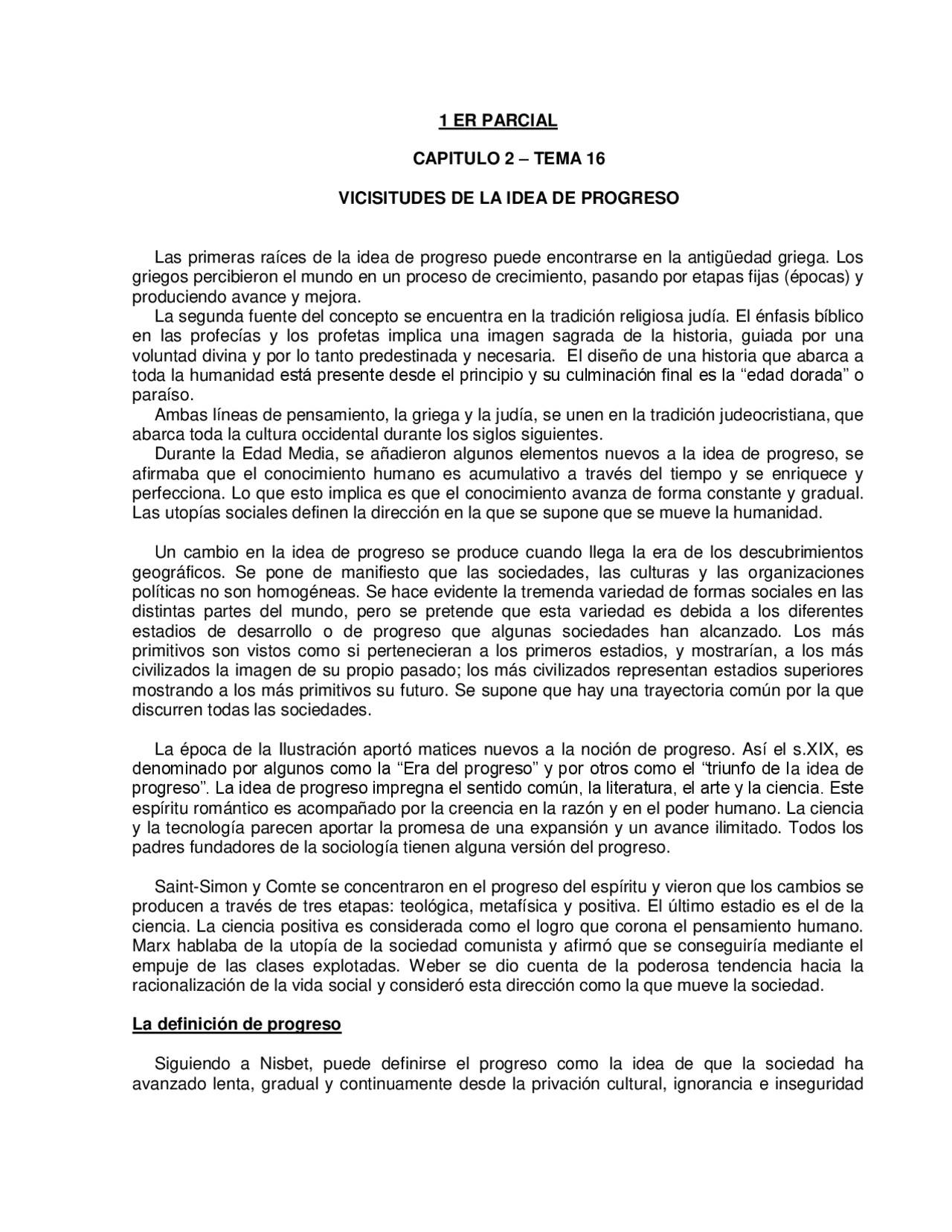 La idea de progreso a lo largo de la historia: orígenes, componentes y ...