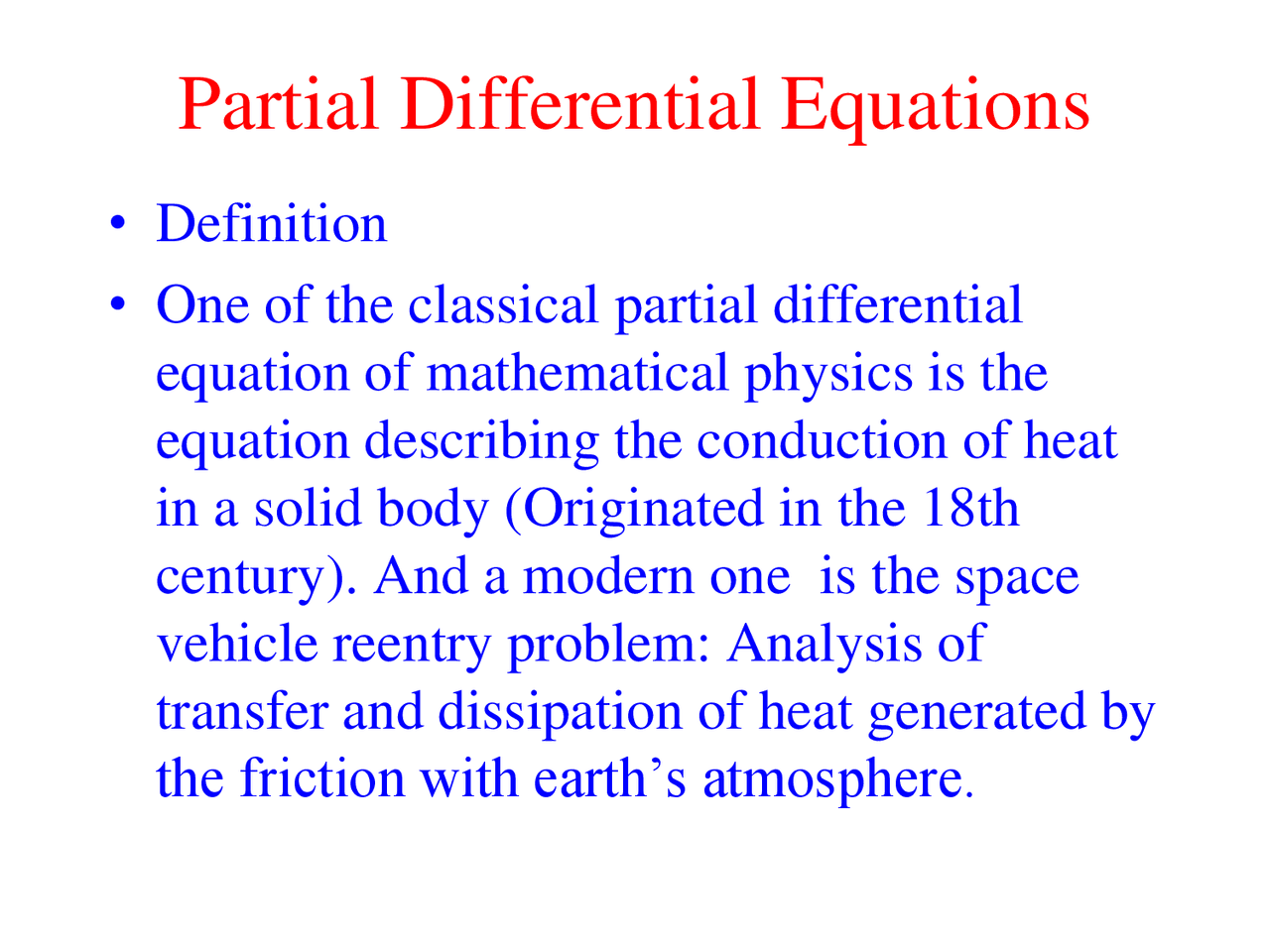 Introduction To Partial Differential Equations Differential Equations