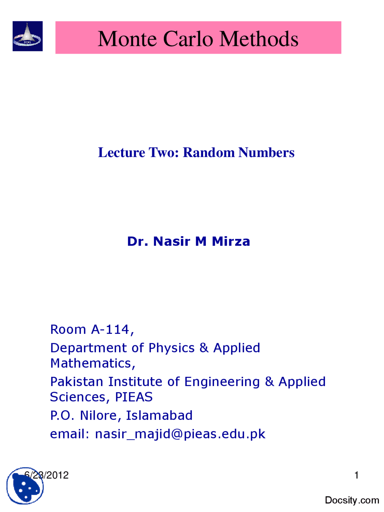 Random Numbers and Monte Carlo Methods: Understanding Different Types and Applications | Slides ...