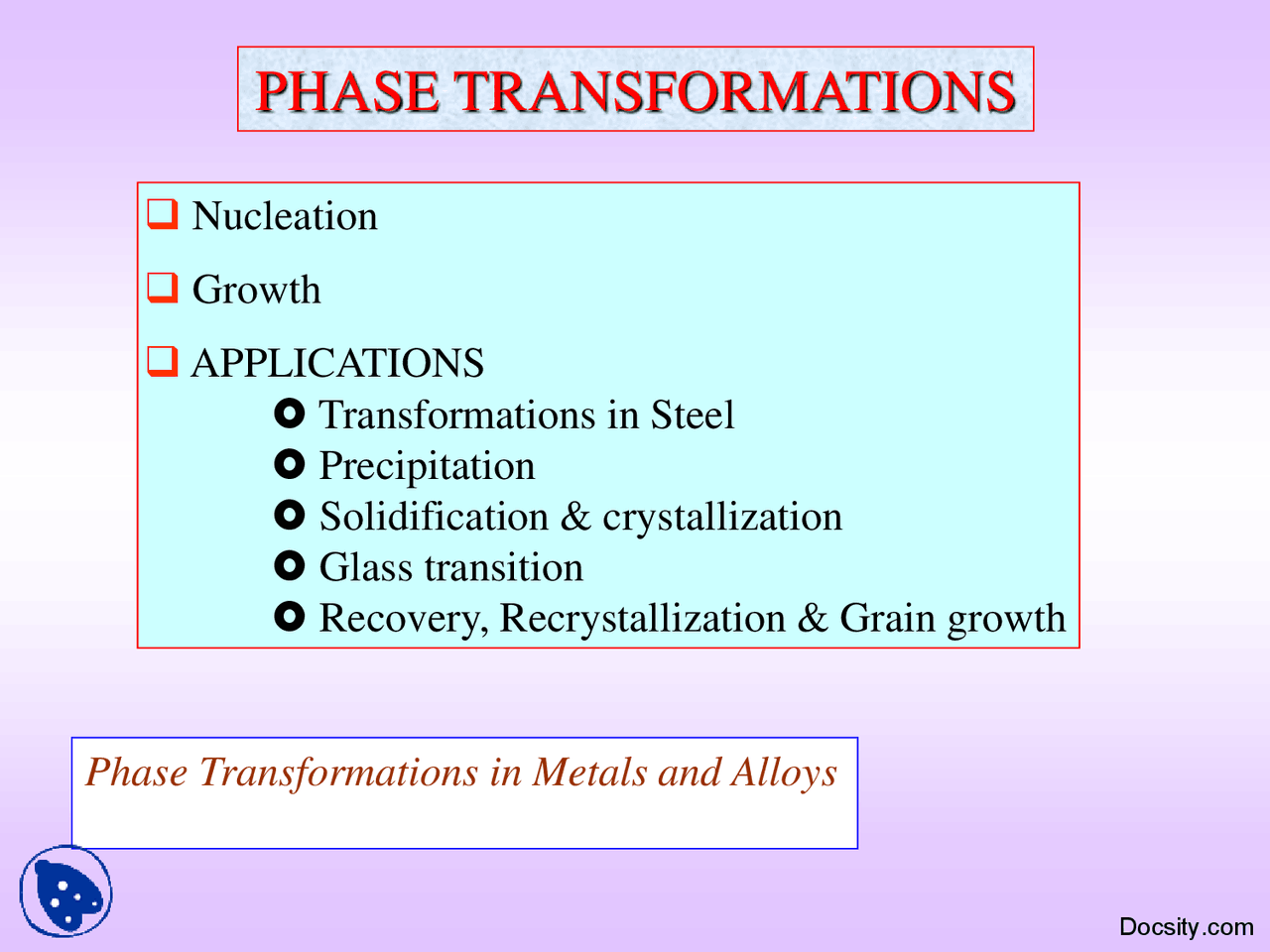 Phase Transformations In Metals And Alloys Kinetcs Of Phase