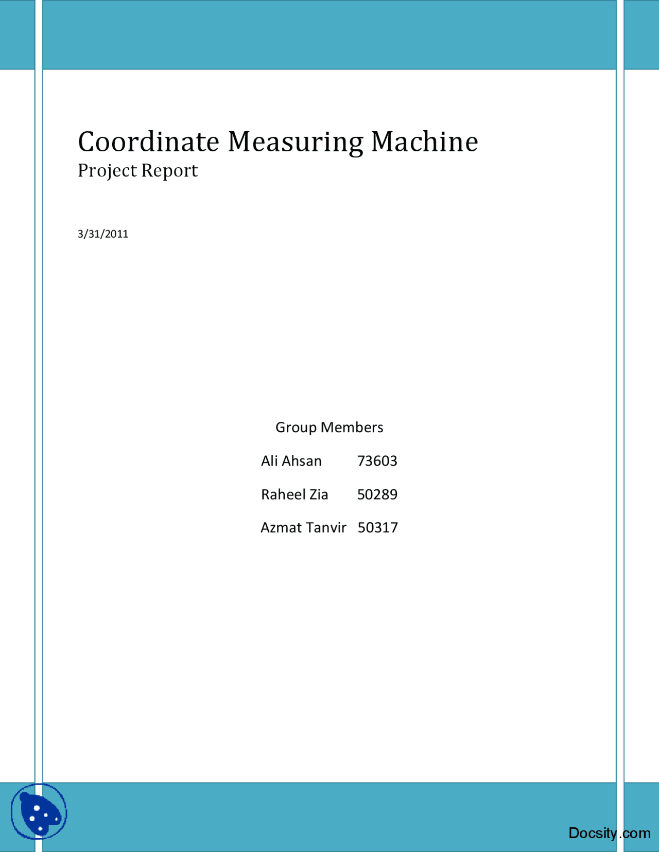 Coordinate Measuring Machine-Microcontroller and Assembly language-Project Report - Docsity
