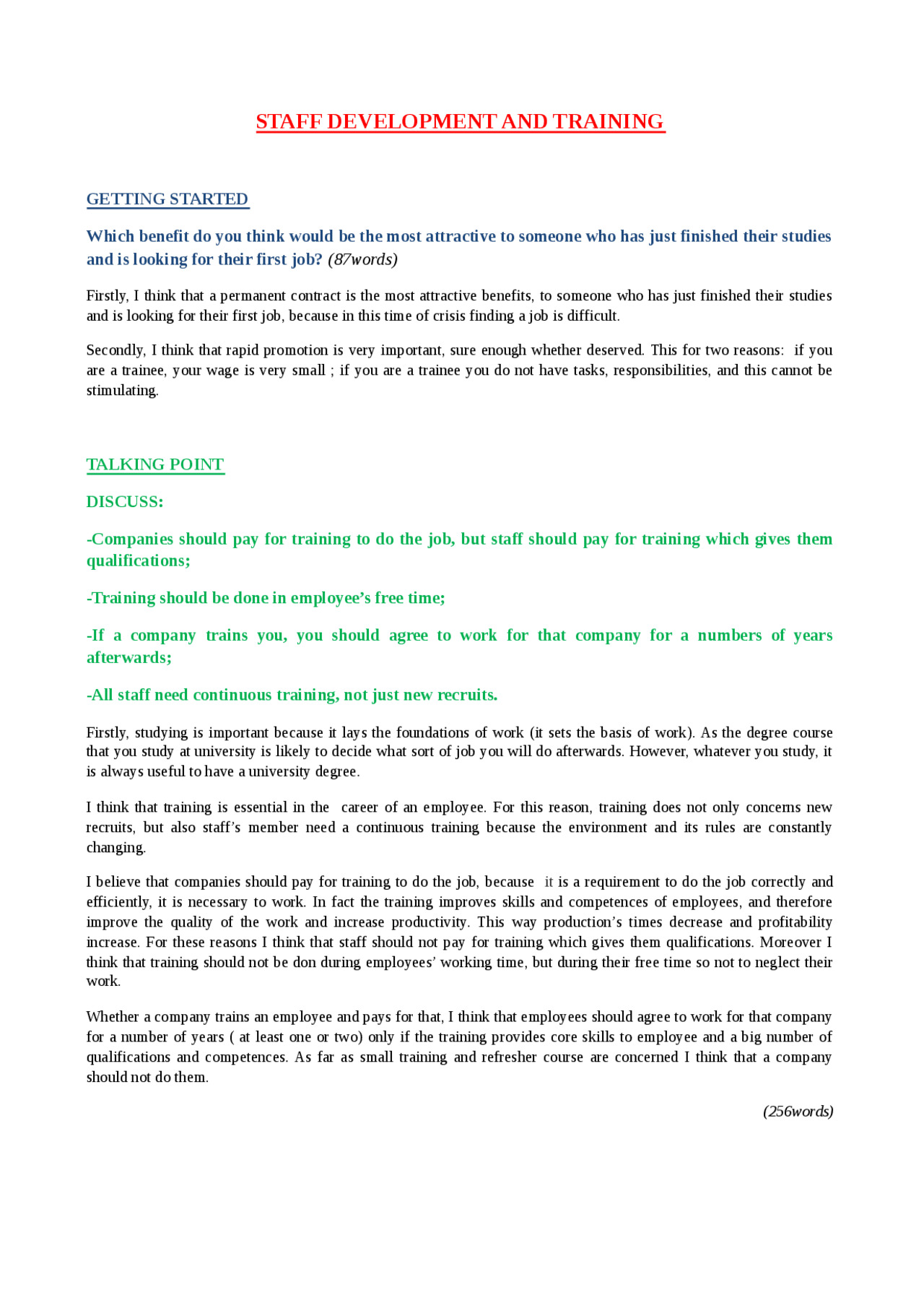 Staff Development And Training Docsity