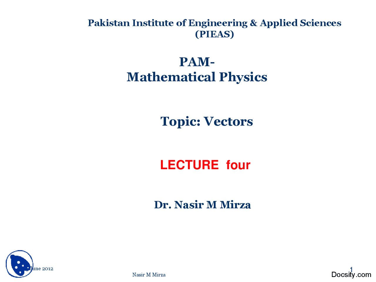 Vectors Part 5 Mathematical Physics Lecture Slides Docsity