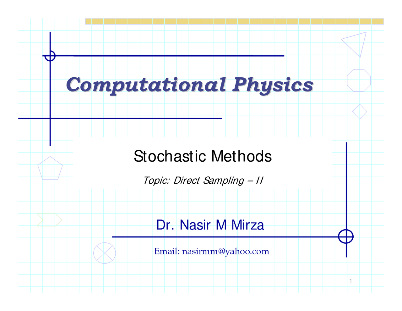 Direct Sampling II-Computational Physics-Lecture Slides - Docsity