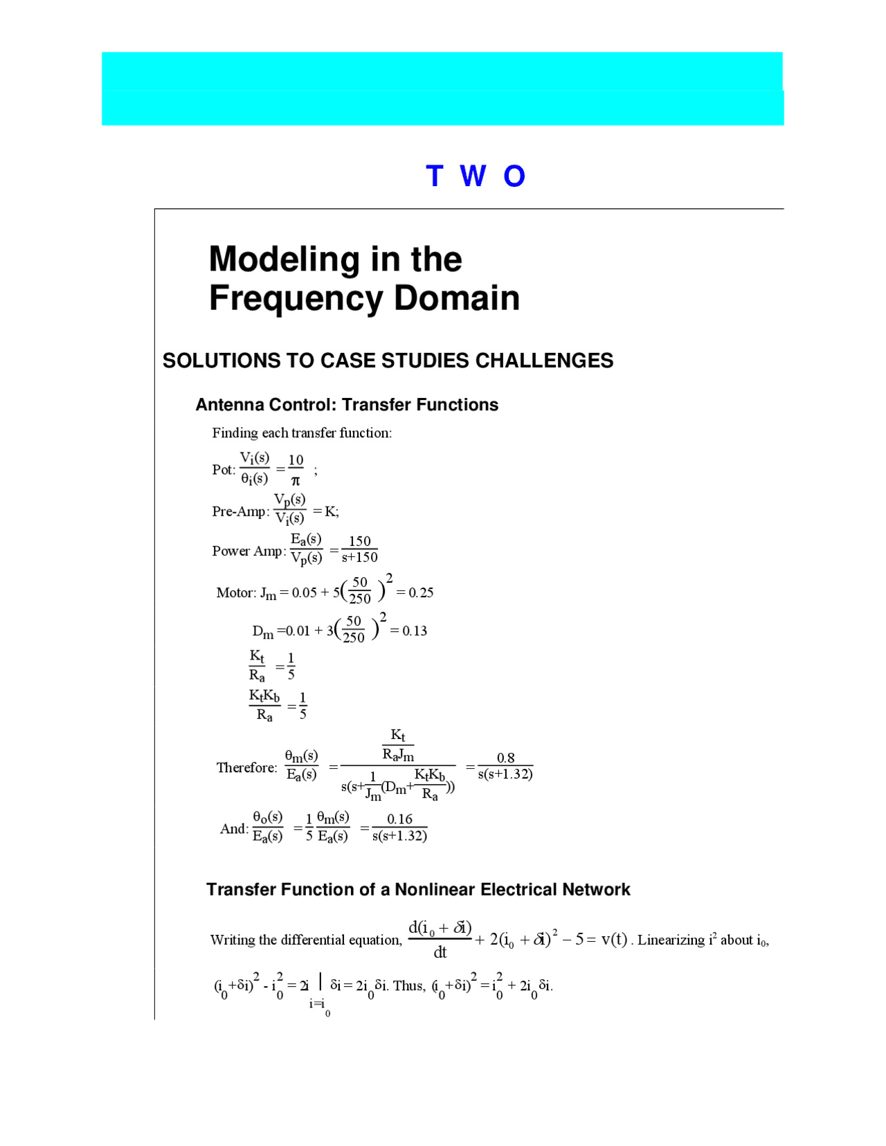 Modelling In The Frequency Domain 2 Docsity