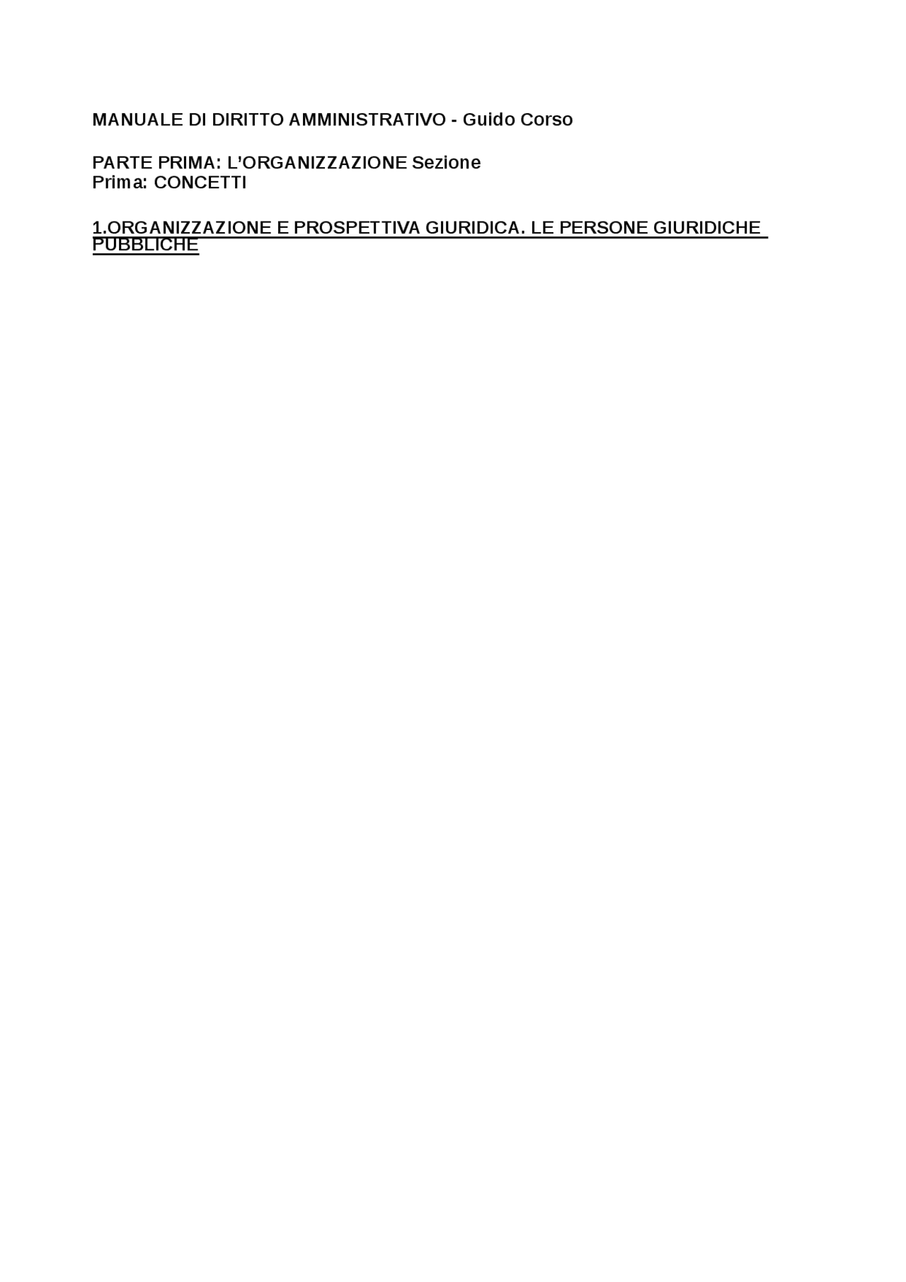 Manuale Di Diritto Amministrativo Riassunto Gcorso Docsity