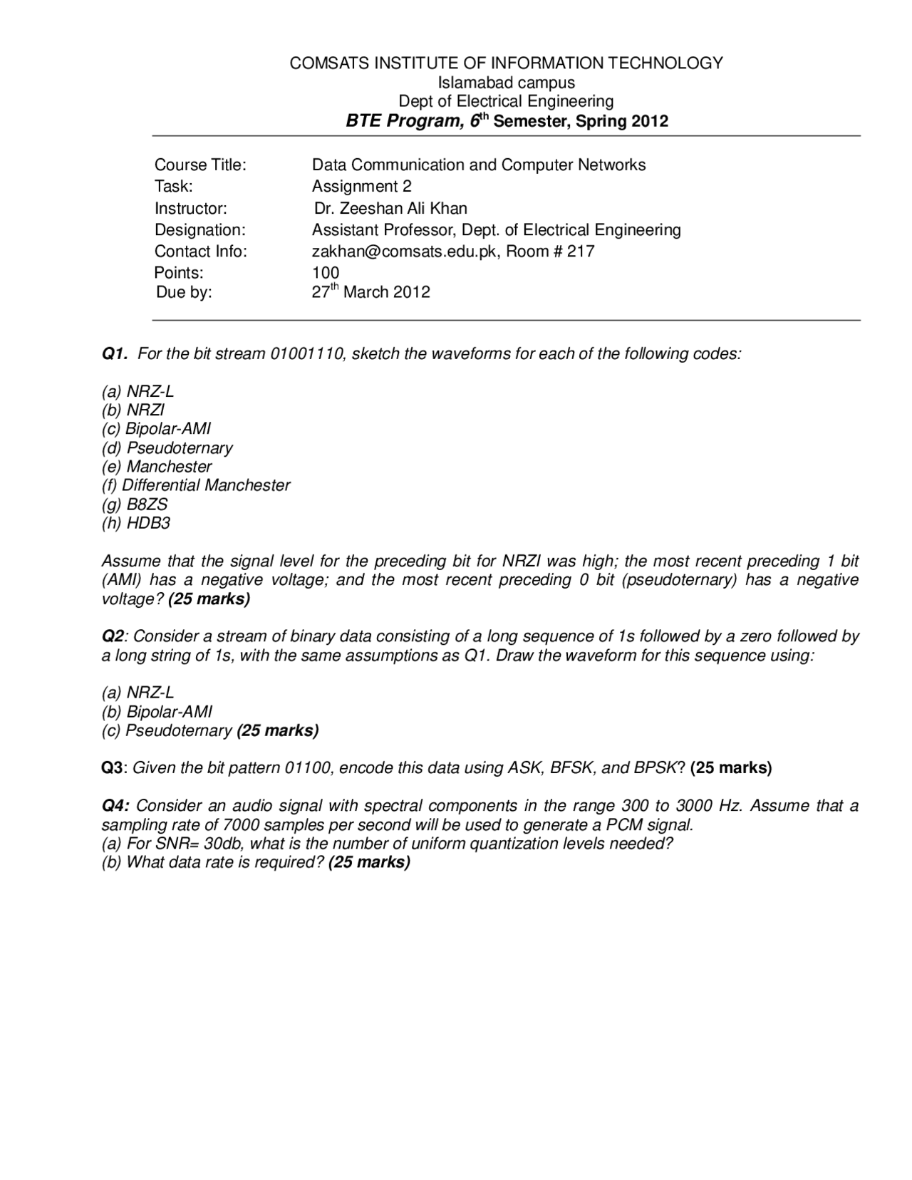 Sampling Rate And Snr Data Communication And Computer Networks