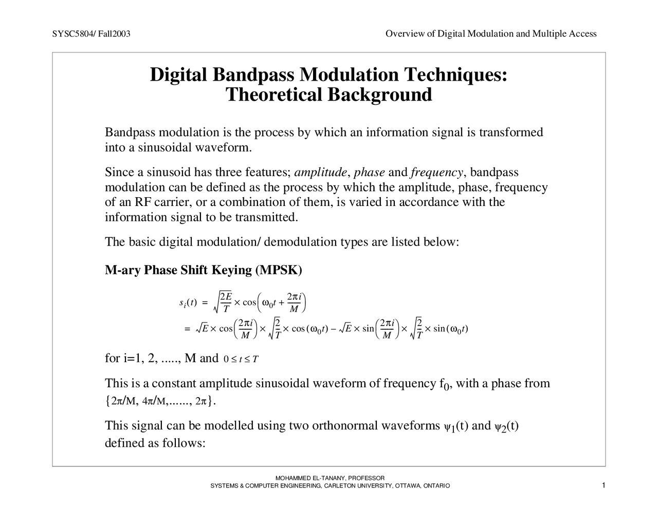 Digital Bandpass Modulation Techniques-Data Communication and Computer ...