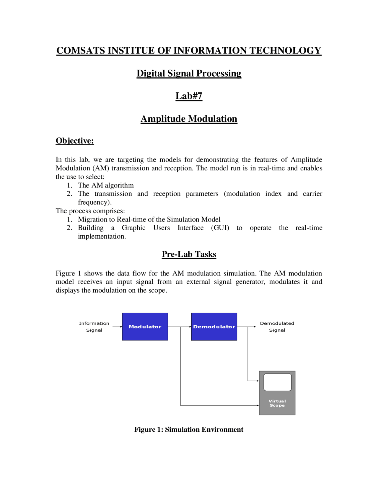 Ampltude Modulation 1 Digital Signal Processing Lab Manual Docsity