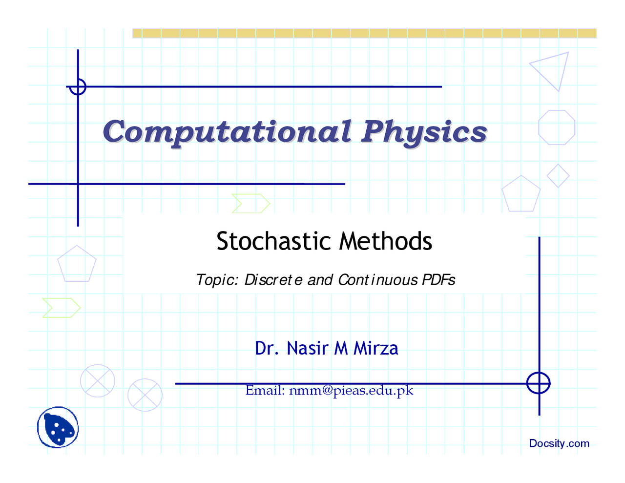 Discrete And Continuous Pdfs Computational Physics Lecture Slides Docsity