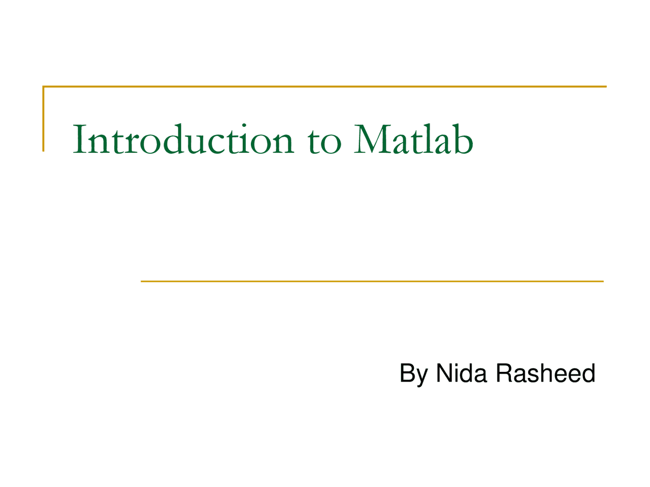 Introduction To Matlab Digital Signal Processing Lecture Slides Slides Digital Signal