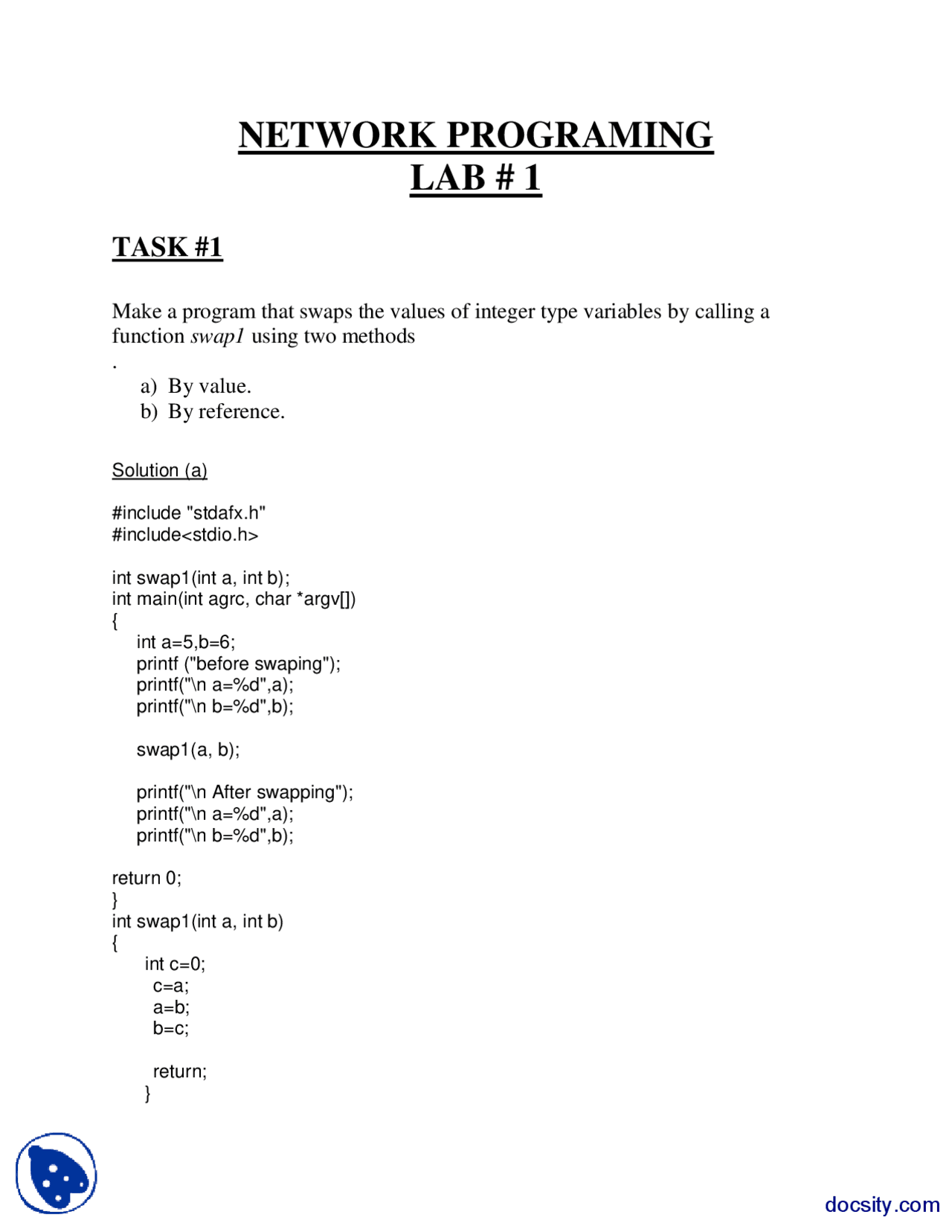 File Handling Network Programming Lab Report Docsity
