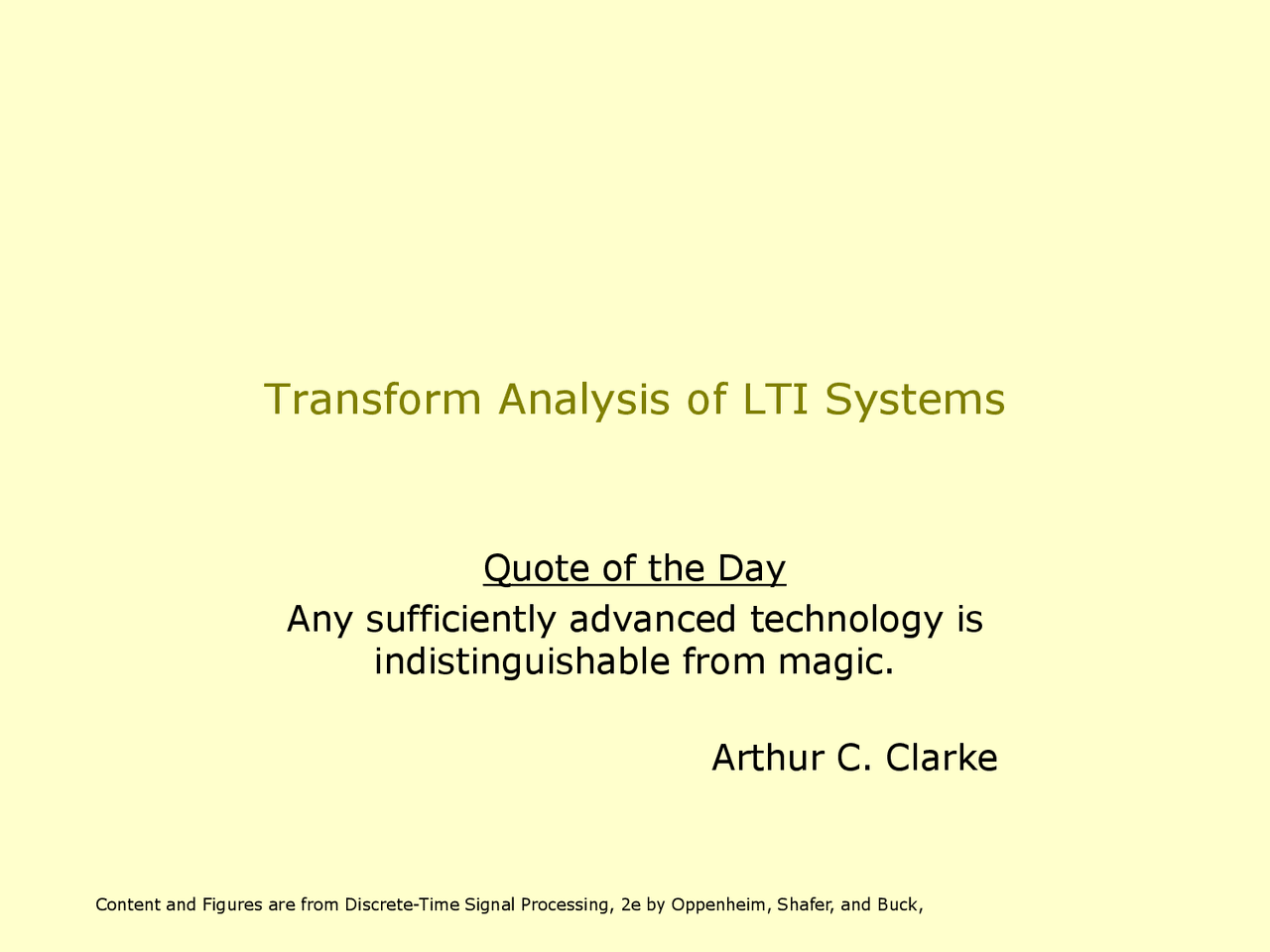 Transform Analysis Of Lti System 1 Digital Signal Processing Lecture