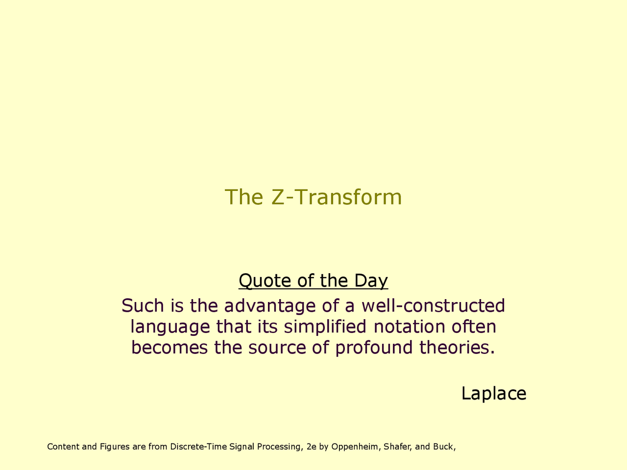Z Transform Digital Signal Processing Lecture Slides Slides Digital Signal Processing Docsity