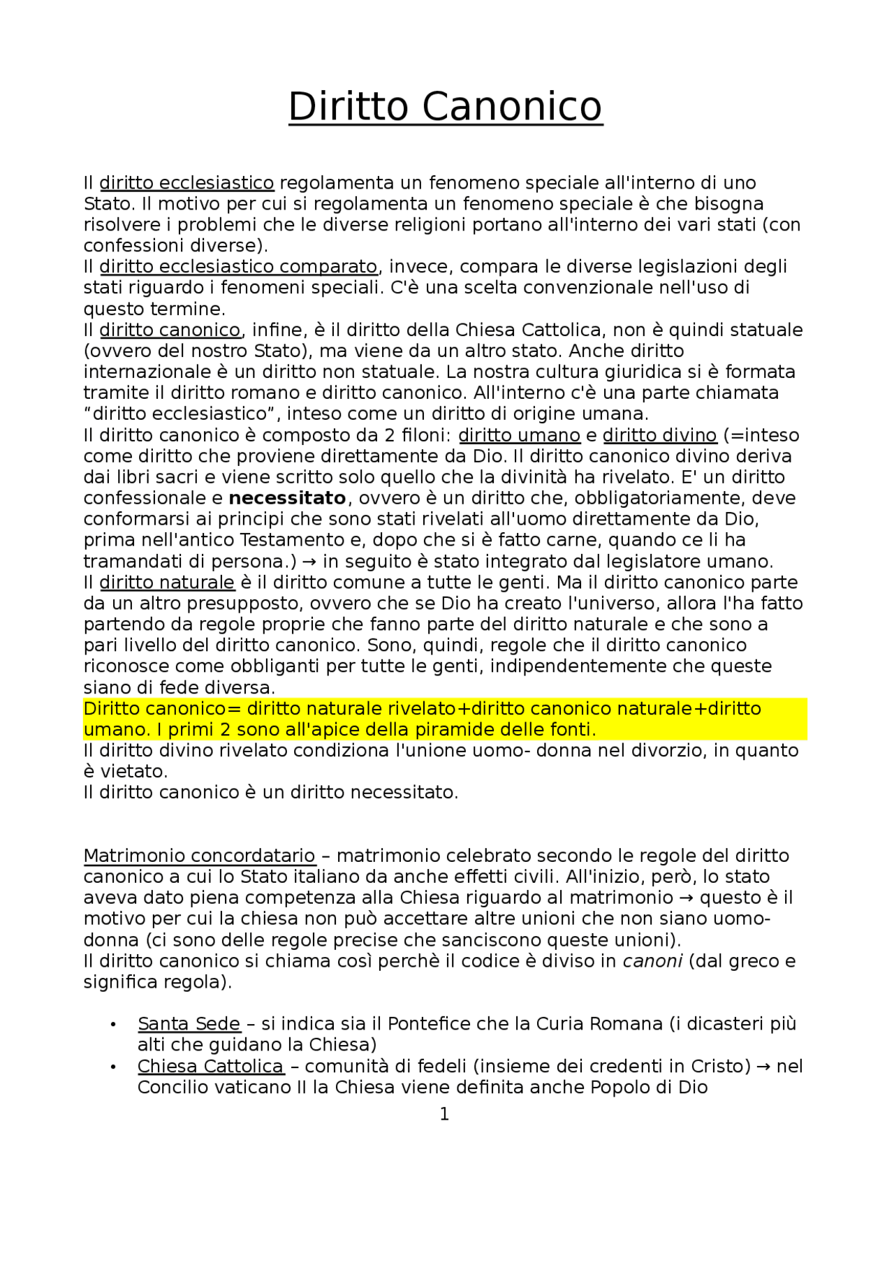 Appunti Diritto Canonico Docsity