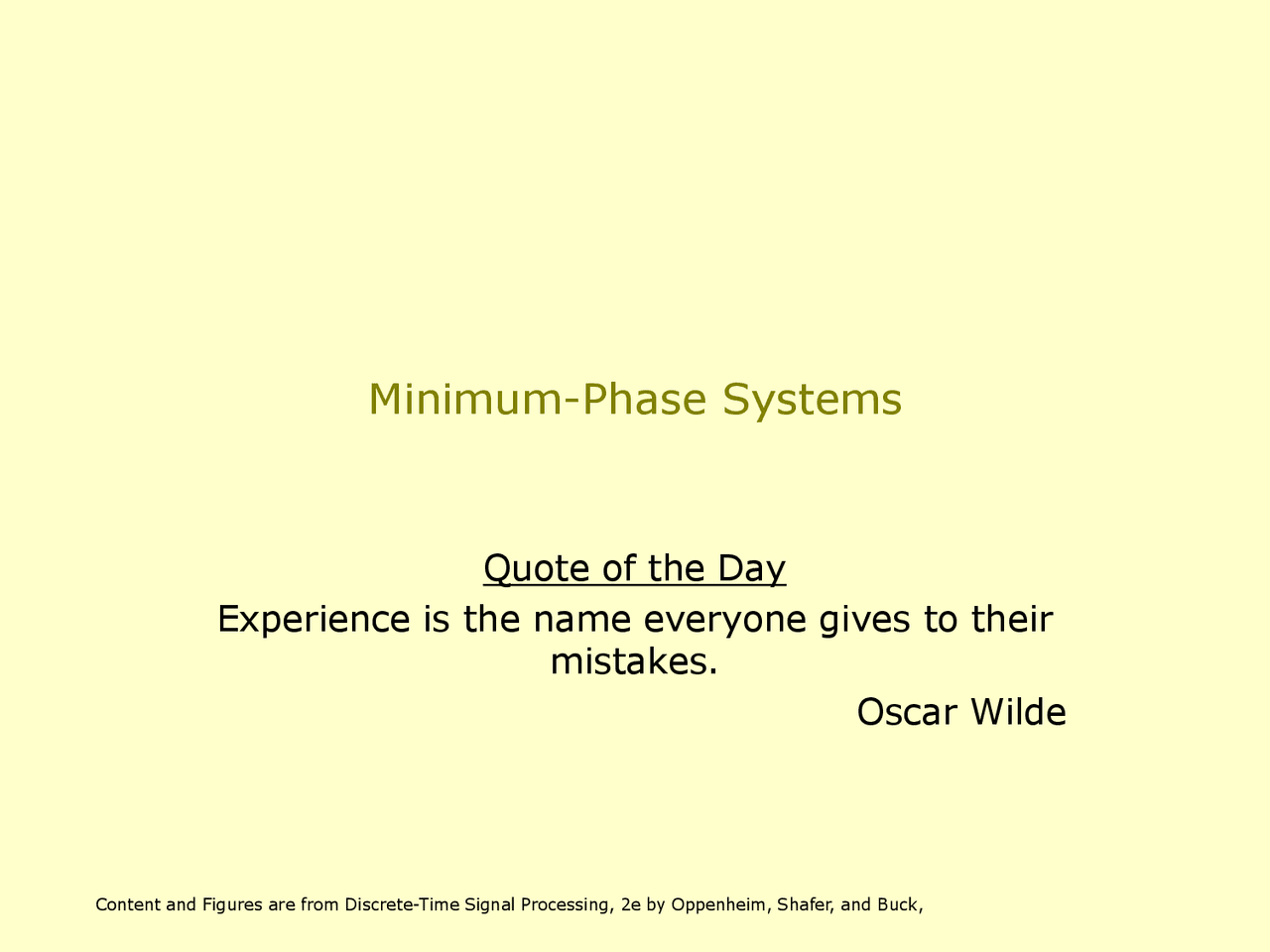 Minimum Phase Systems-Digital Signal Processing-Lecture Slides - Docsity