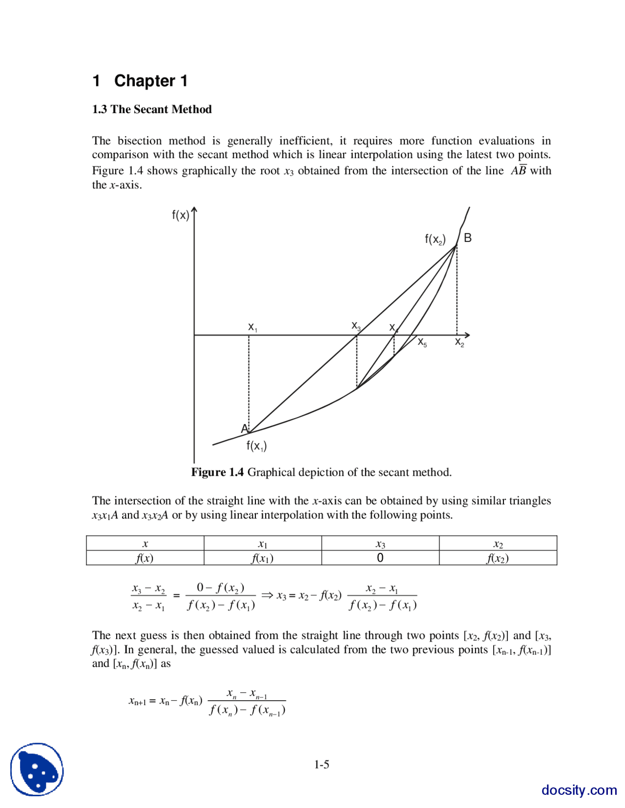 Newton And Secant Method Numerical Methods Matlab Code Docsity