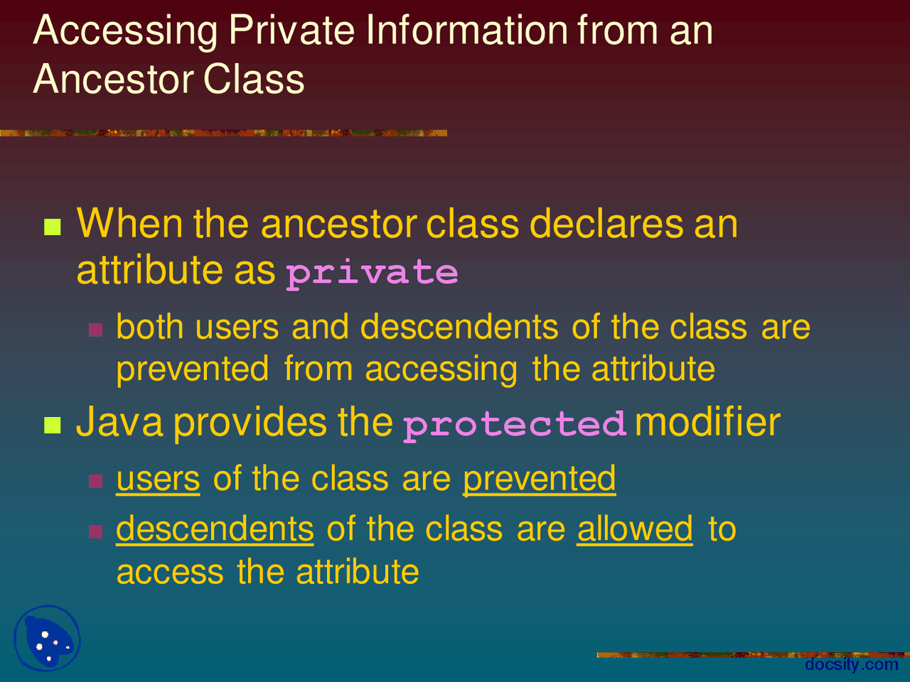 Inheritance and OOP Part2-Java Network Programming-Lecture Slides - Docsity