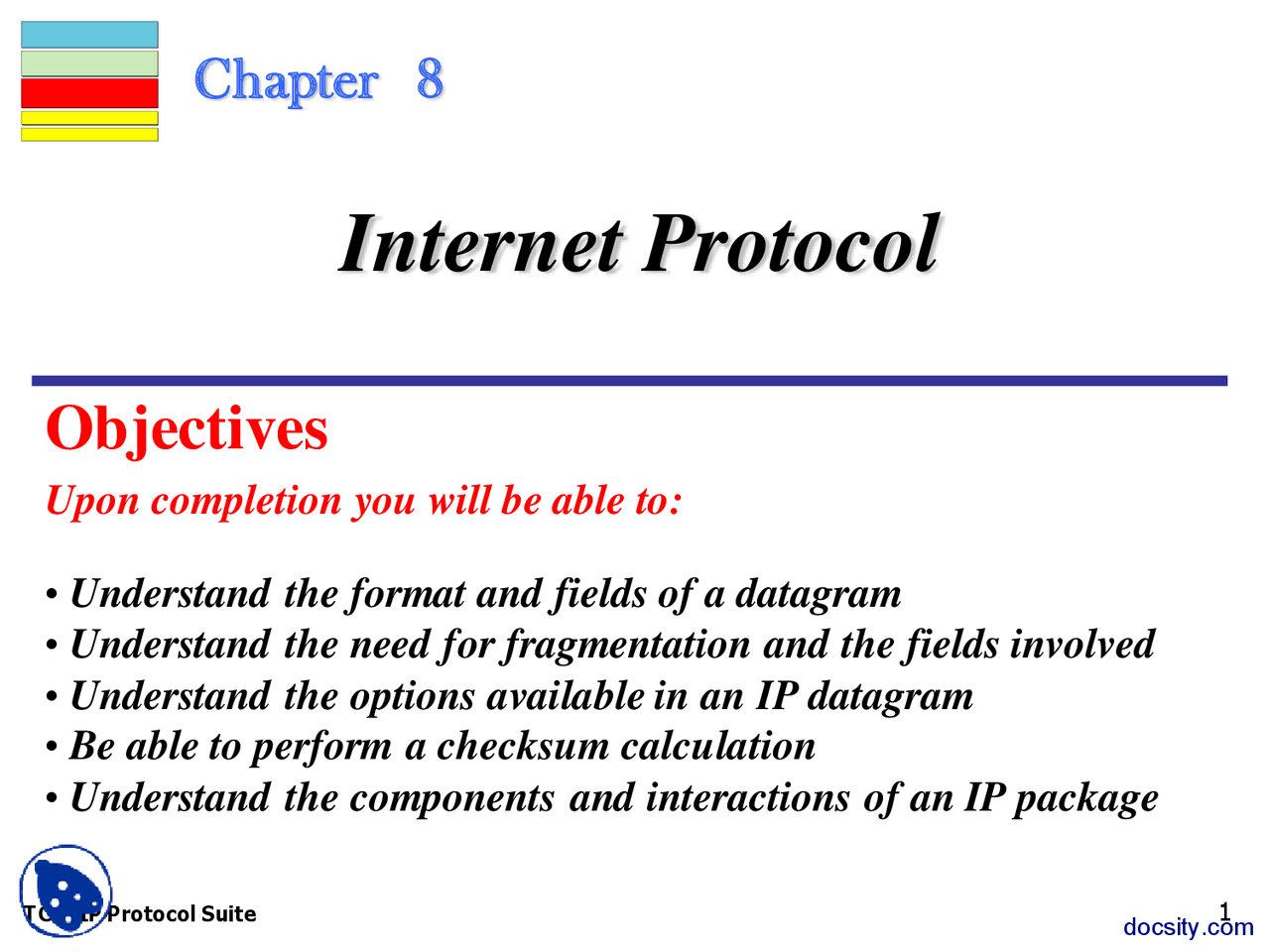 Internet Protocol Computer Networks Lecture Slides Slides Computer Networks Docsity