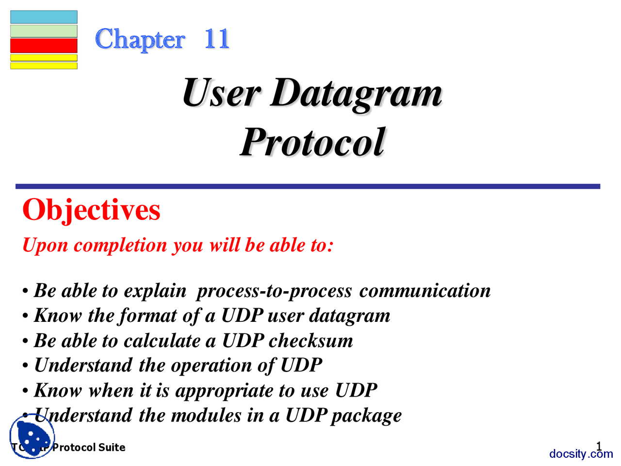 User Datagram Protocol Computer Networks Lecture Slides Slides Computer Networks Docsity 