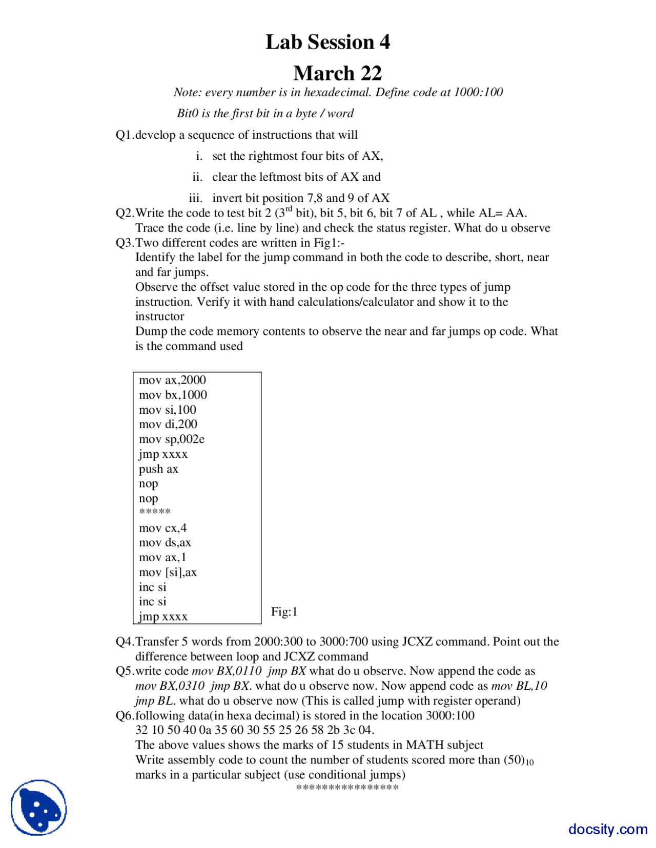 Register of a Microprocessor-Microprocessors-Lab Assignments - Docsity