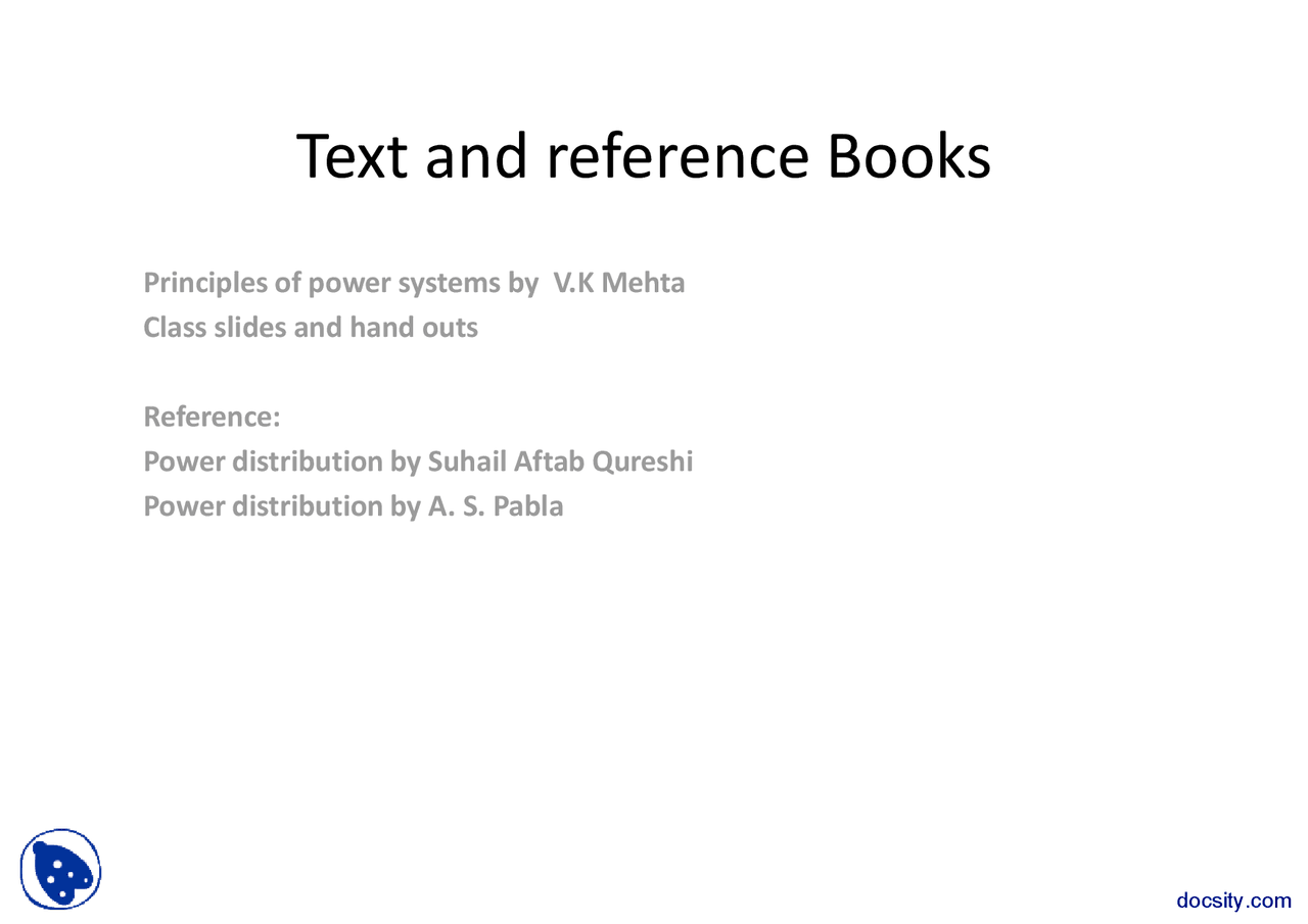 Electric Supply Chain Power Distribution And Utilization Lecture Slides