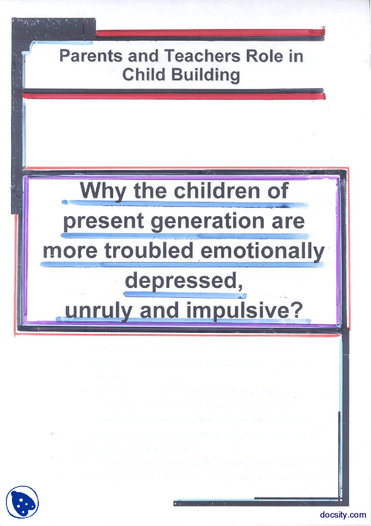 Child Minding-Management Course-Lecture Slides - Docsity
