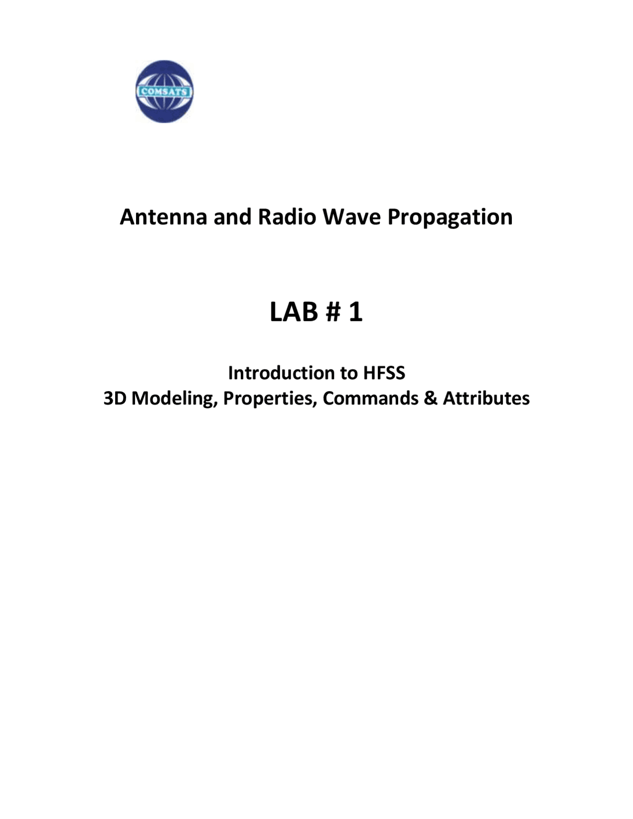 Introduction to HFSS-Antenna and Radiowave Propagation-Lab Manual ...