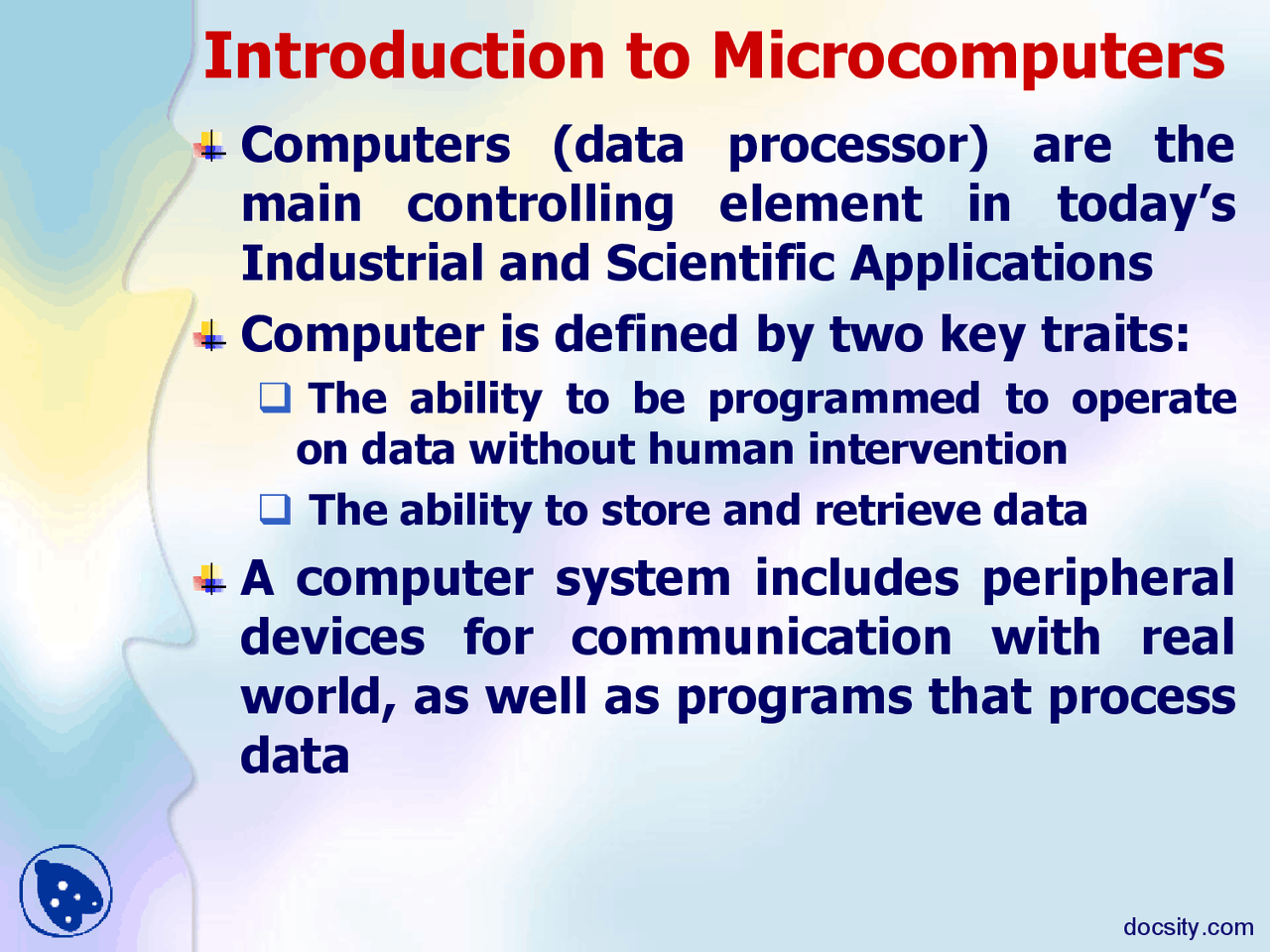 Microcomputer System Microcontroller 8051 Lecture Slides Docsity