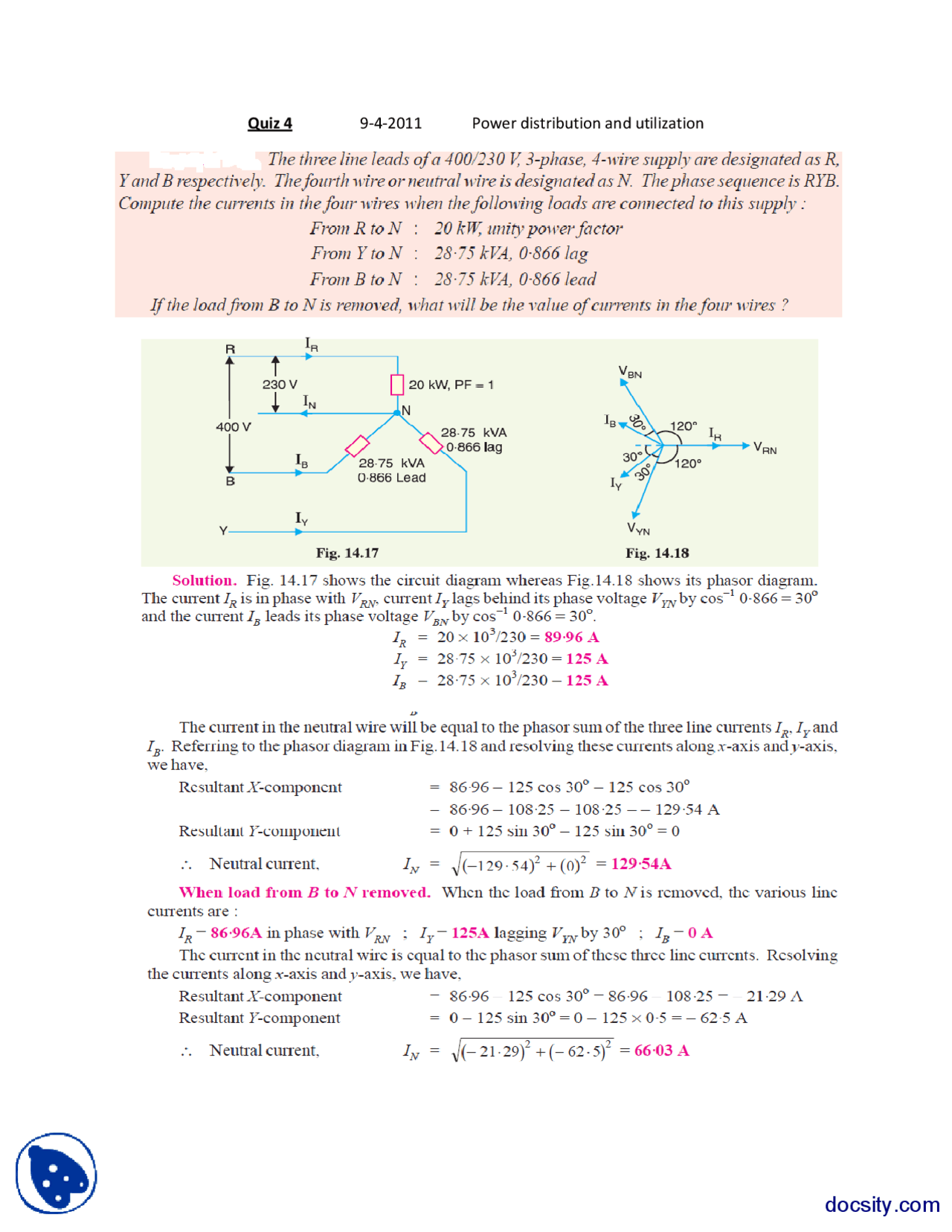 Current In 3 Phase Systems Power Distribution And Utilization Quiz