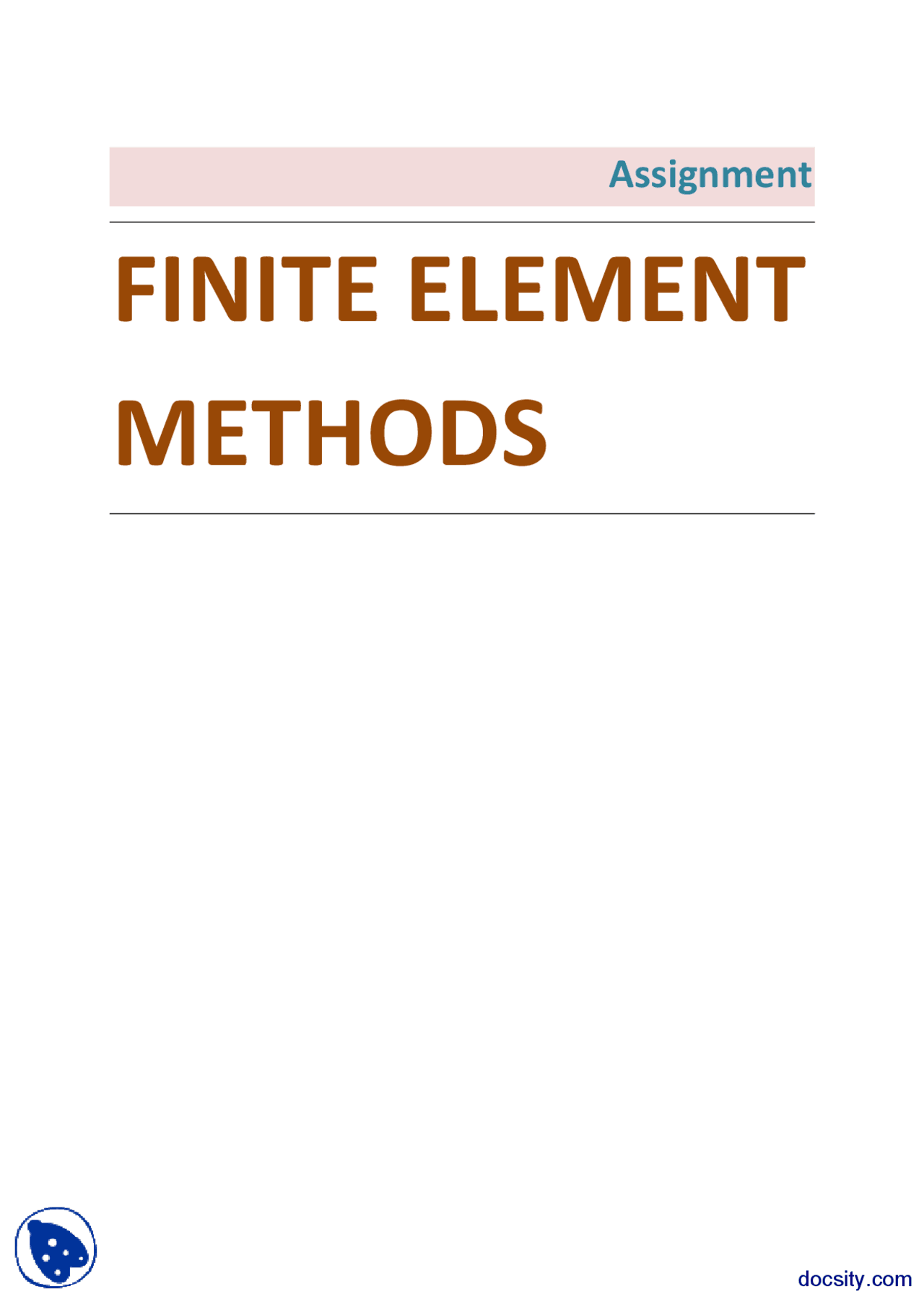 Interpolation Functions Finite Element Method Assignment Solution Docsity