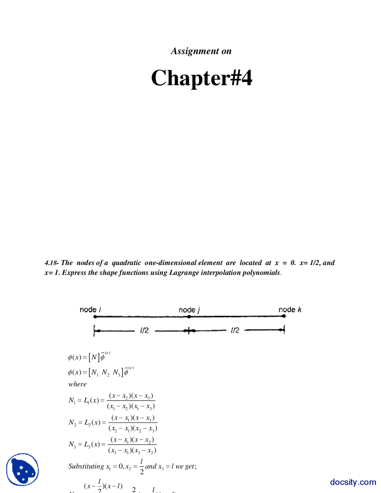 Lagrange Interpolation Polynomials 2 Finite Element Method Assignment