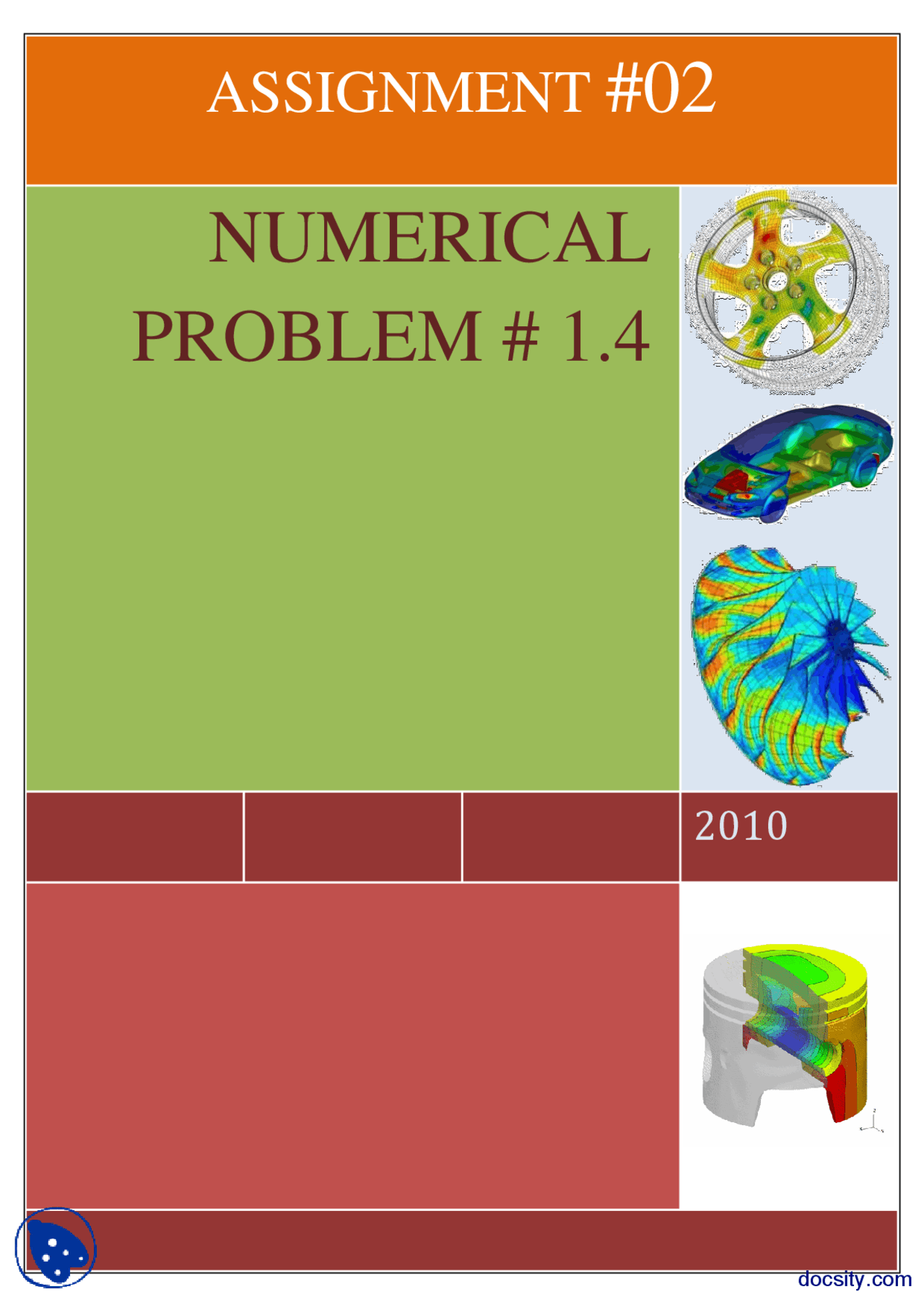 Stress Distributions Numerical-Finite Element Method-Assignment Solution - Docsity