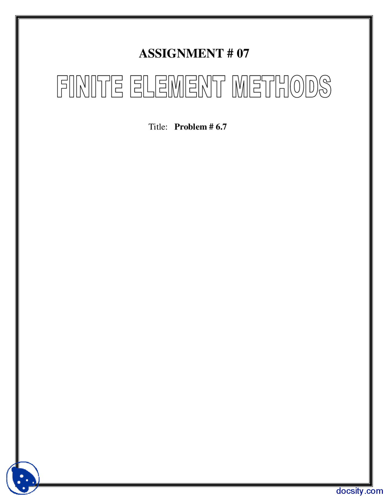 Stiffness Matrices 3-Finite Element Method-Assignment Solution - Docsity