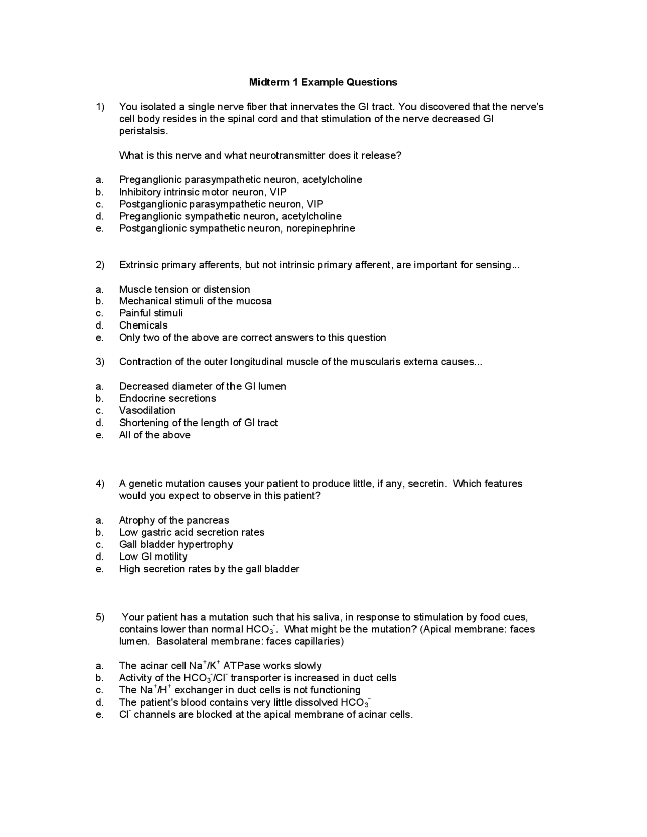 Anatomy Multiple Choice Test With Solutions Npb 114 Docsity