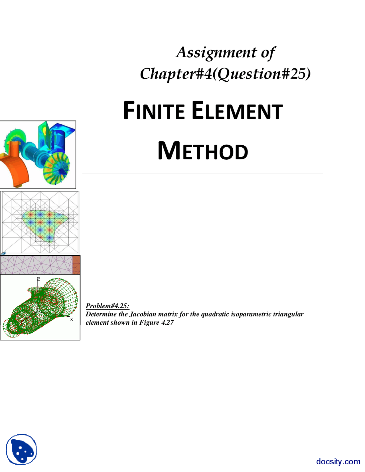 Jacobian Matrix 1 Finite Element Method Assignment Solution Docsity