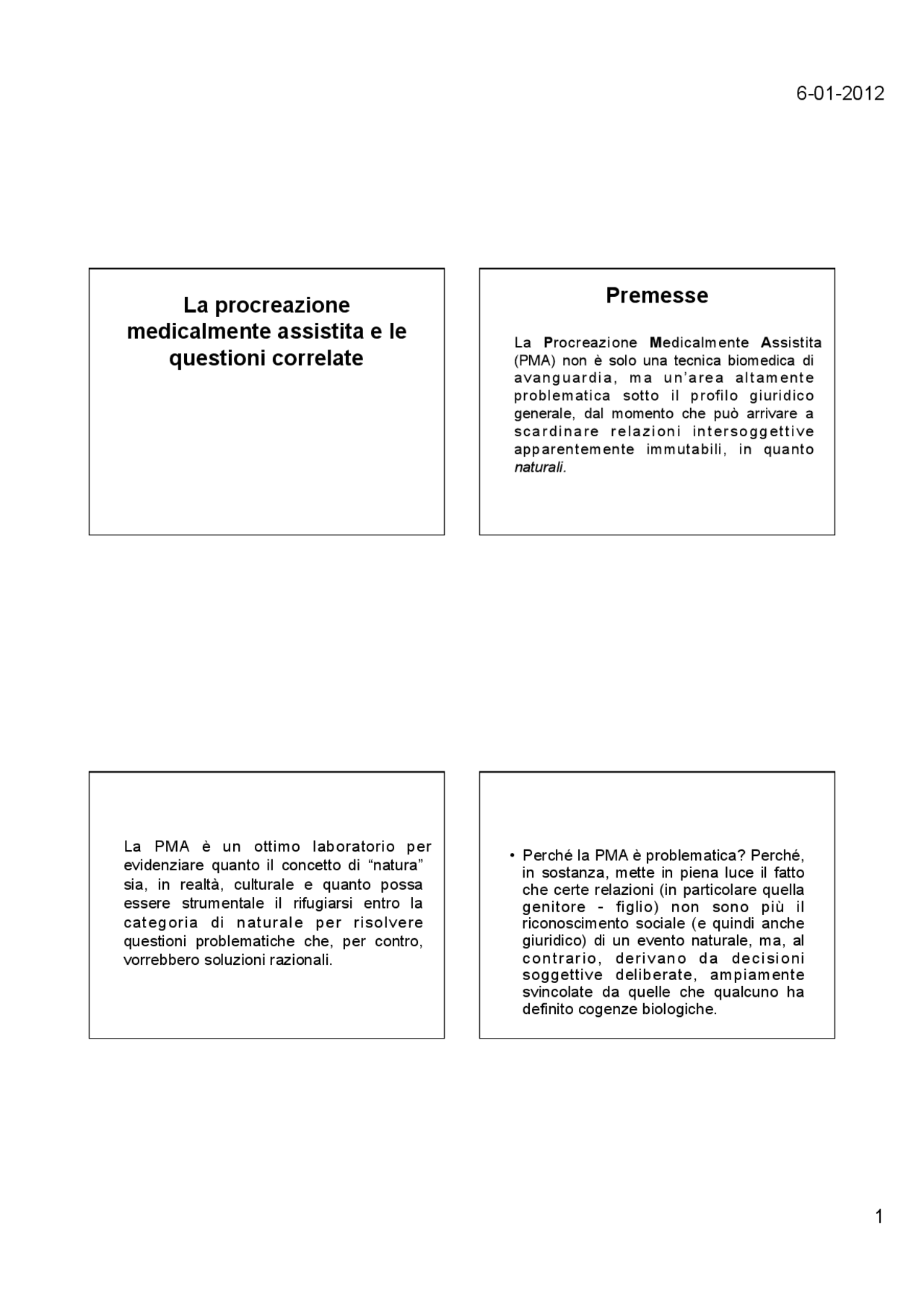 Slides Riassuntive Sul Tema Della Procreazione Assisitita Docsity