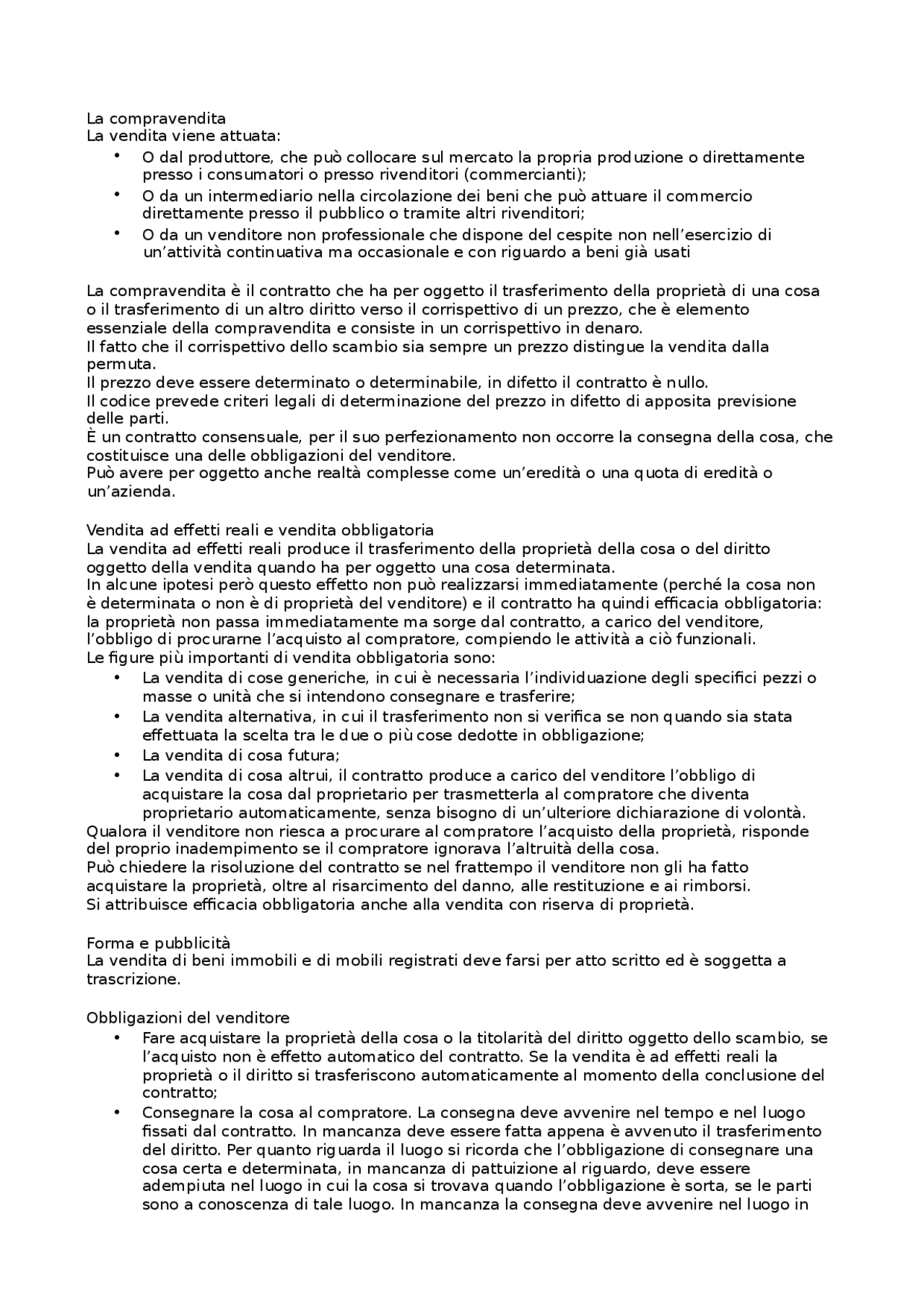 La Compravendita Docsity